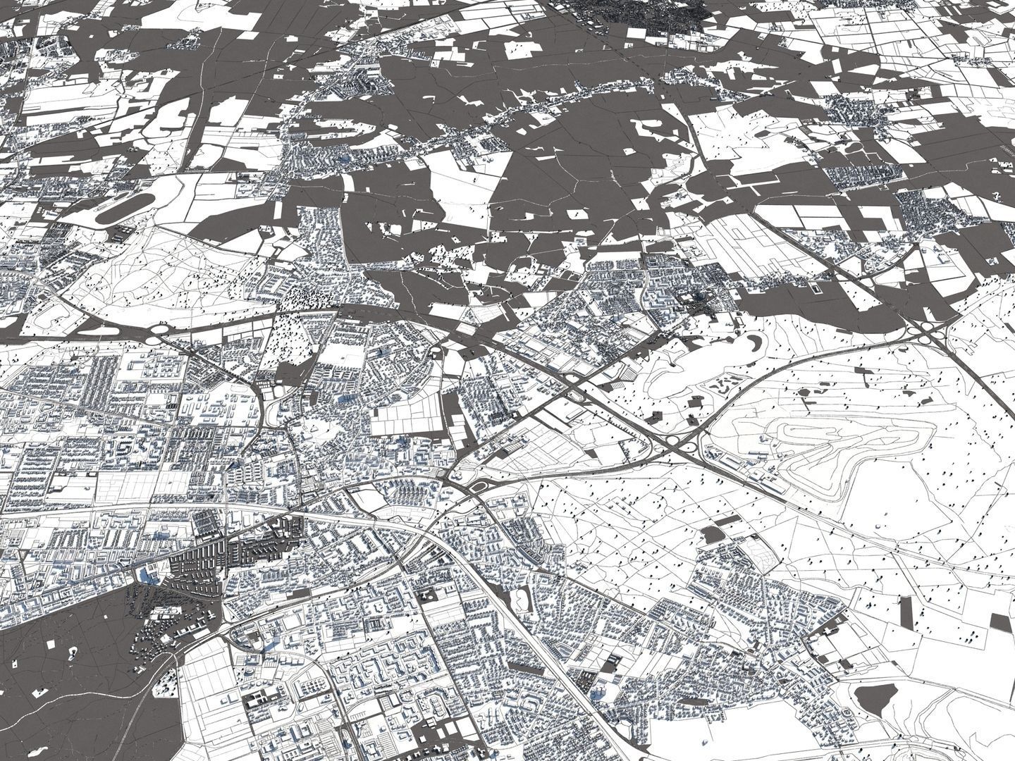 Hanover Germany 50x50km 3D City Map 3D model | CGTrader