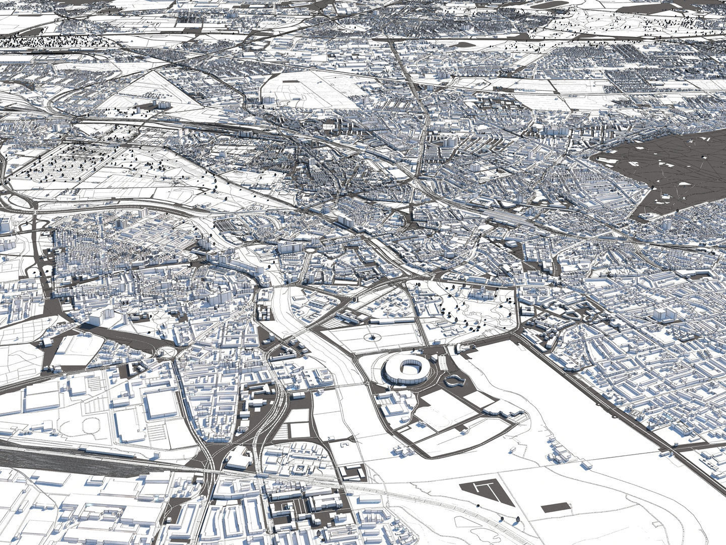 Hanover Germany 50x50km 3D City Map 3D model | CGTrader