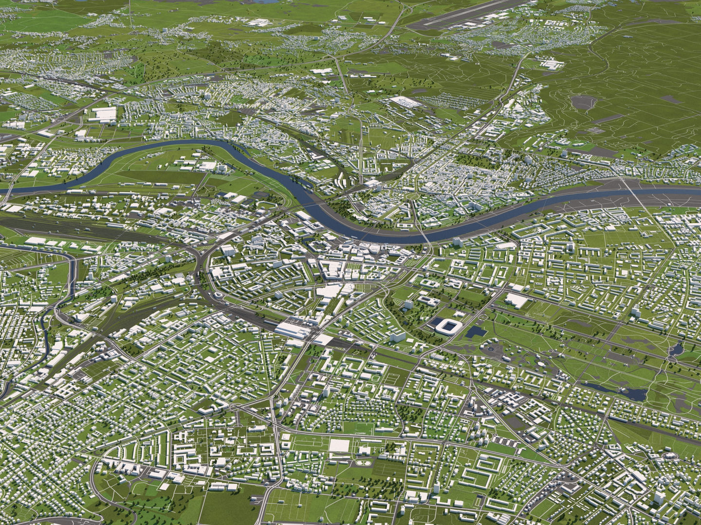 Dresden Germany 50x50km 3D City Map 3D model | CGTrader