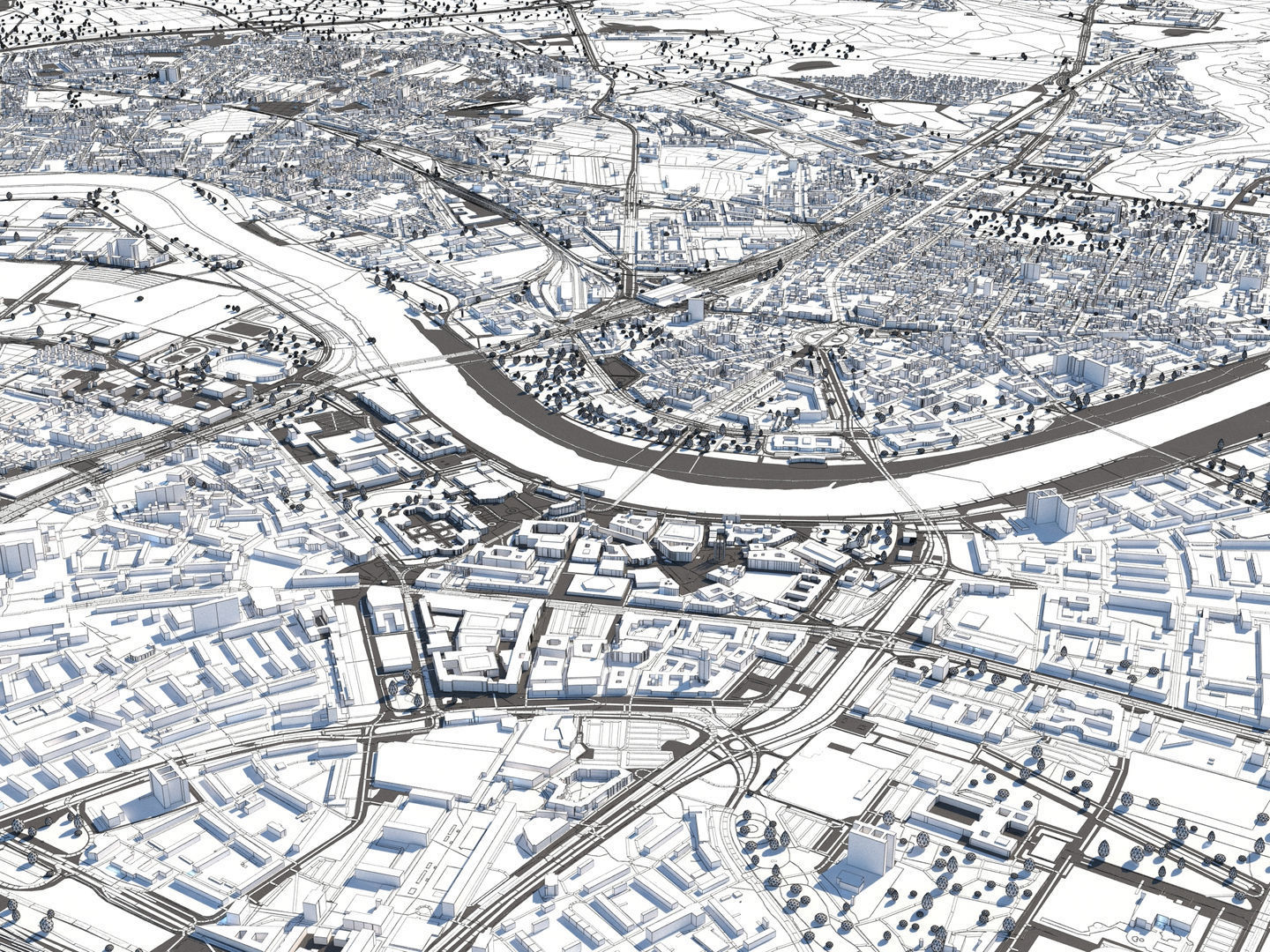 Dresden Germany 50x50km 3D City Map 3D model | CGTrader
