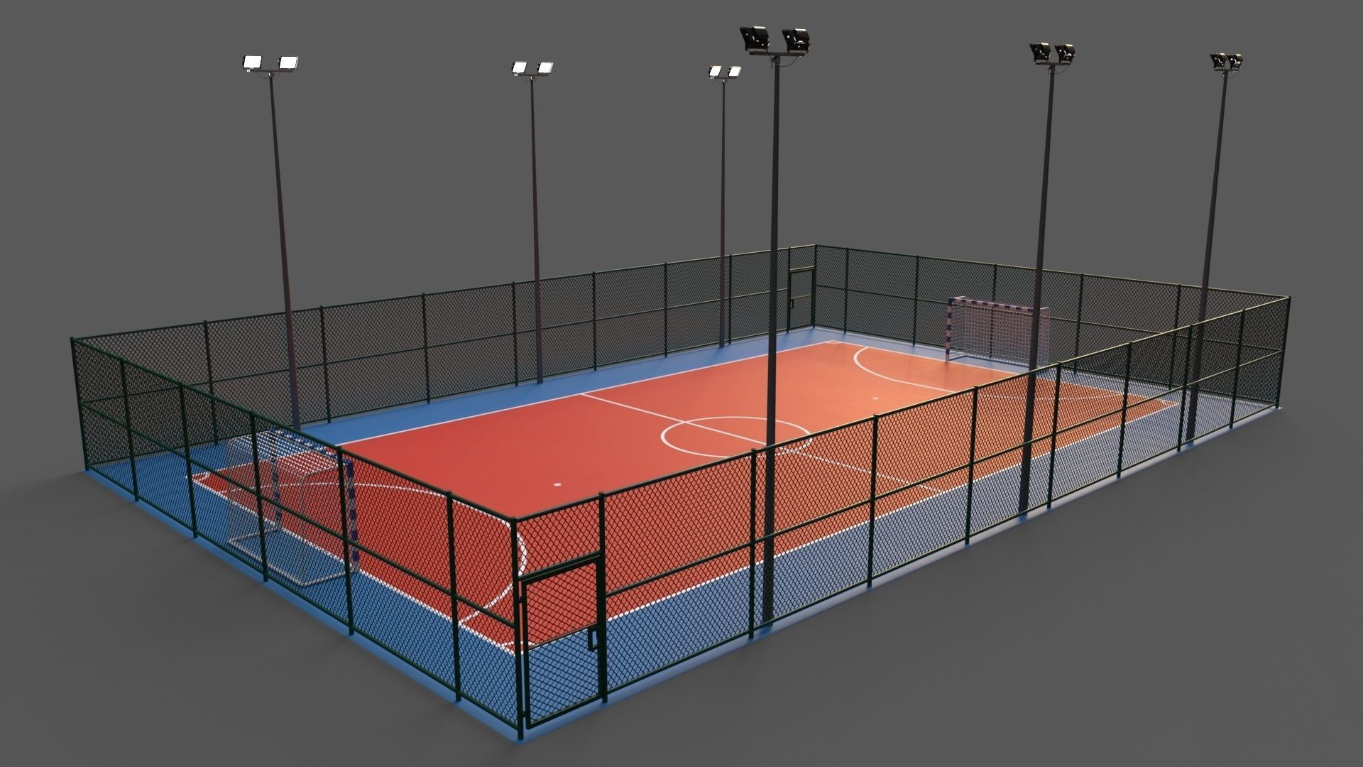3D model PBR Outdoor Multi Modular Sports Game Court VR / AR / low-poly ...