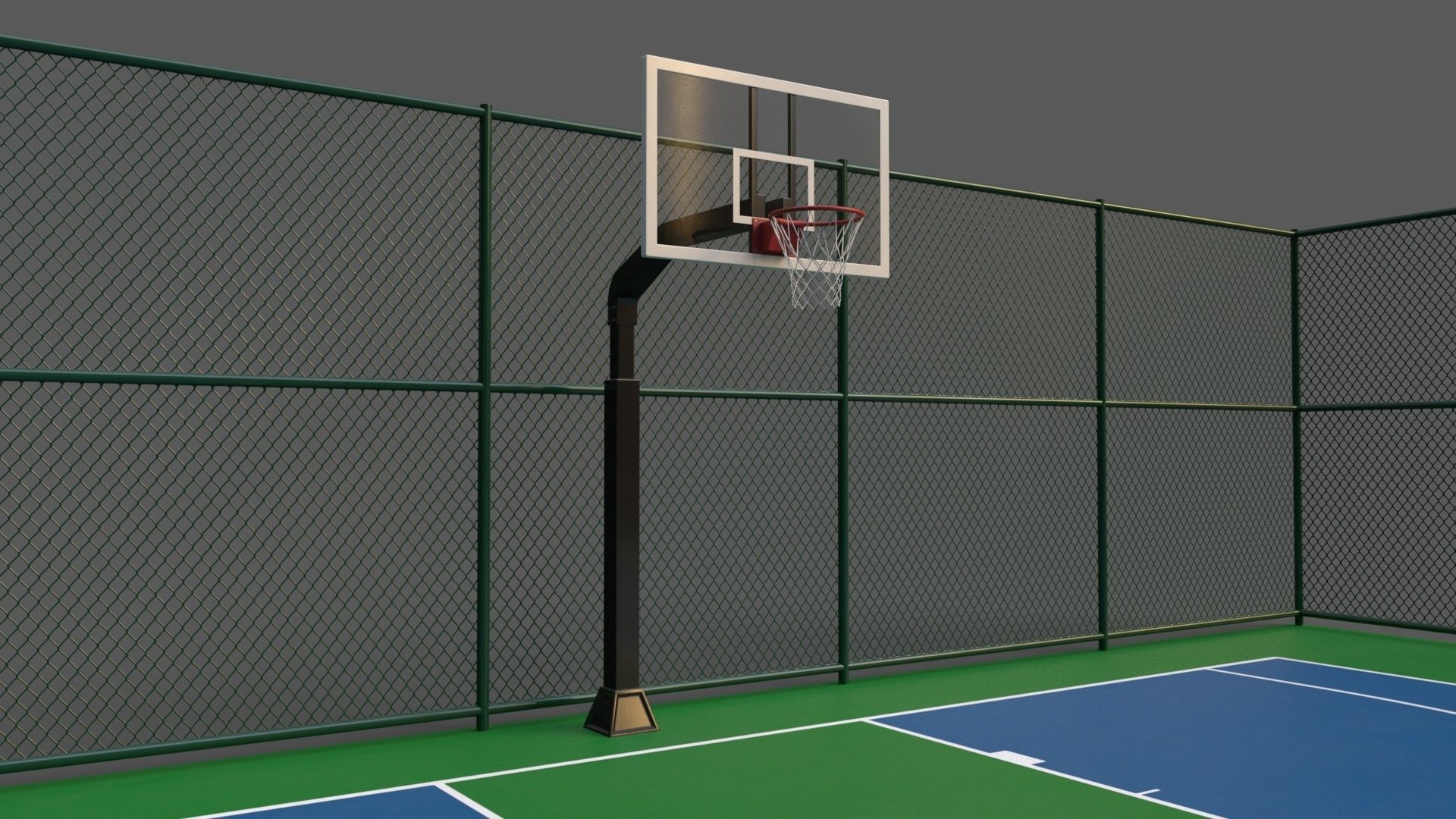 3D model PBR Outdoor Multi Modular Sports Game Court VR / AR / low-poly ...