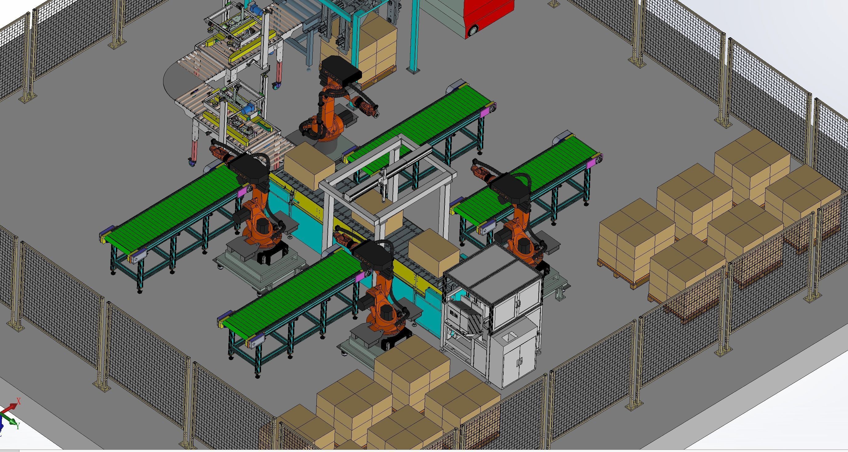 Carton production line 3D model | CGTrader