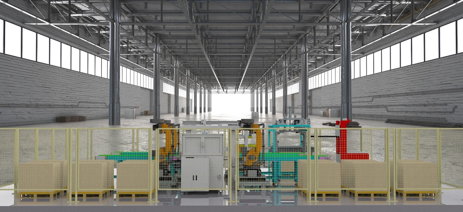 Carton production line 3D model | CGTrader