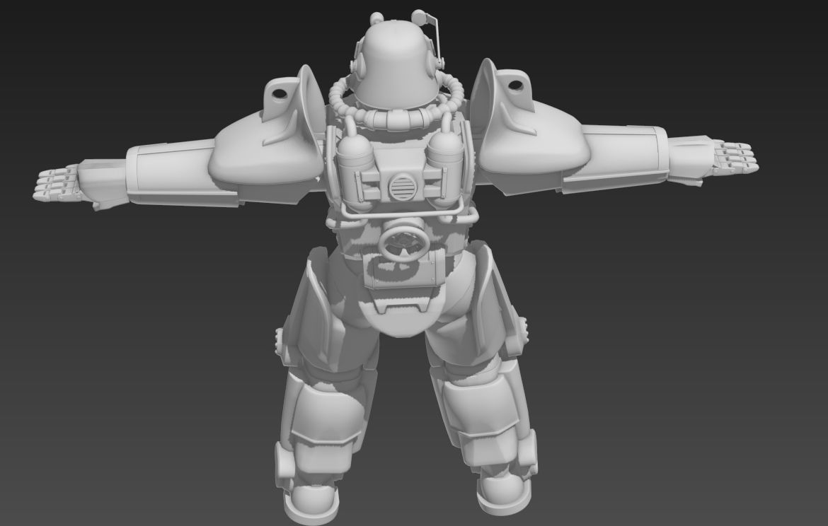 T45 Power Armor Highpoly Rigged 3D model 3D printable | CGTrader
