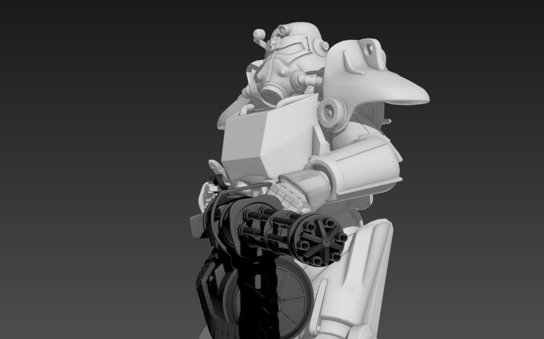 T45 Power Armor Highpoly Rigged 3D model 3D printable | CGTrader