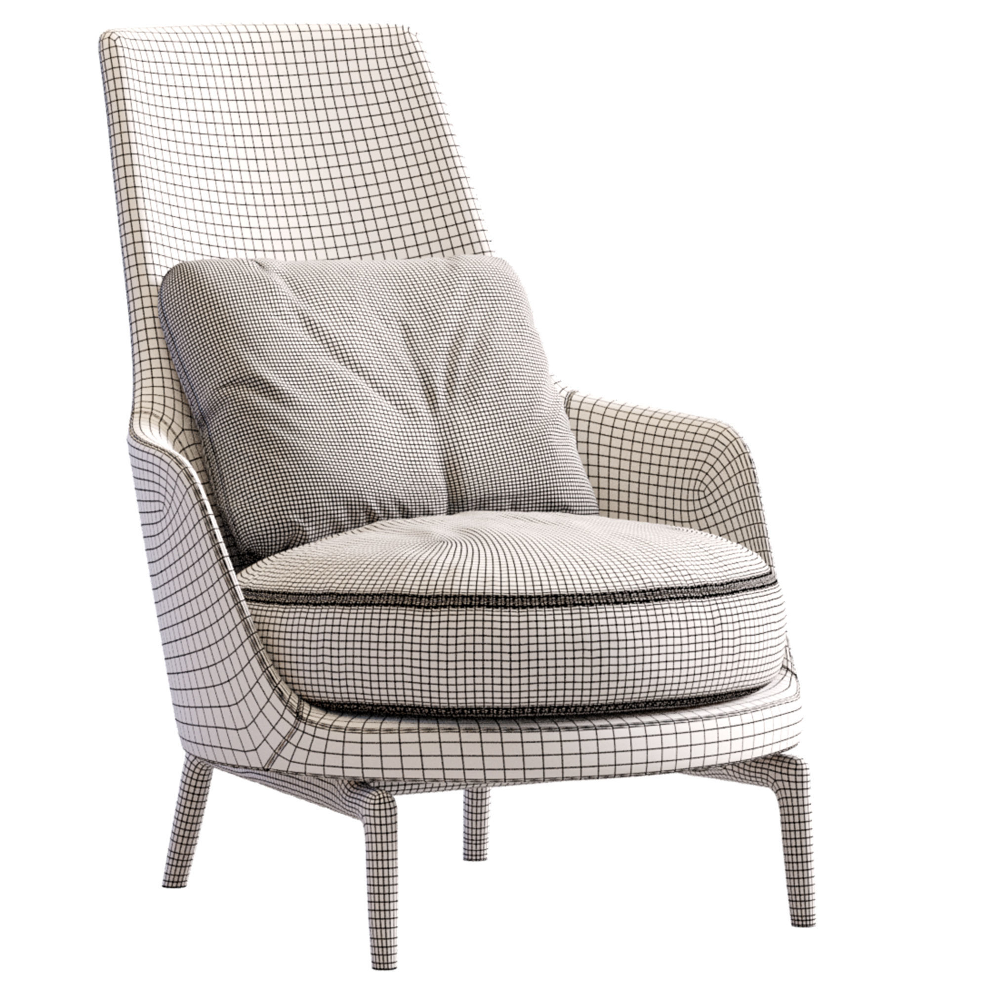 Armchair Leda By Flexform 3D model | CGTrader