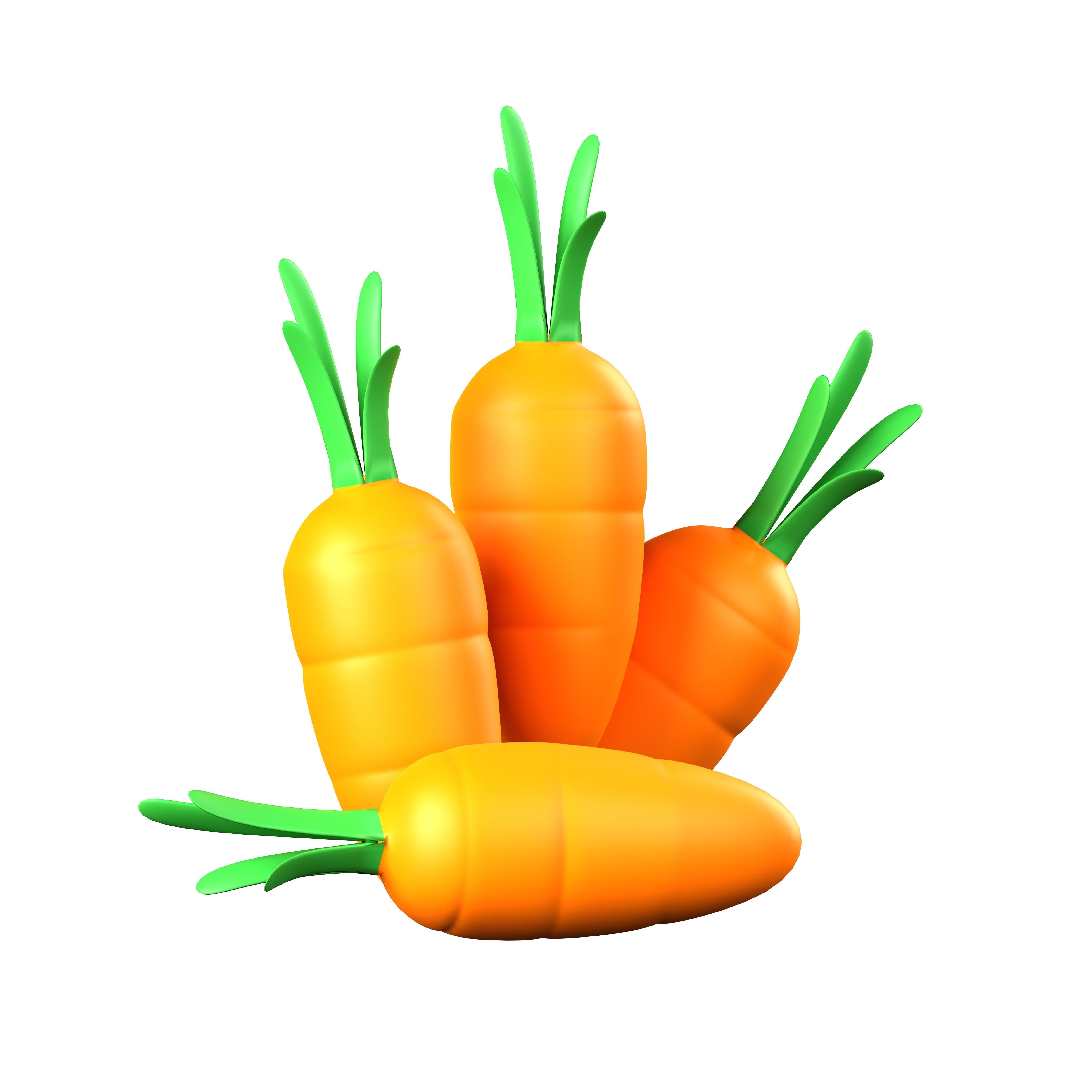 3D model carrot lowpoly cute style VR / AR / low-poly | CGTrader