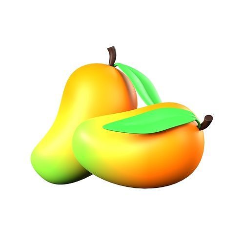 3D model mango lowpoly illustration cute style VR / AR / low-poly ...