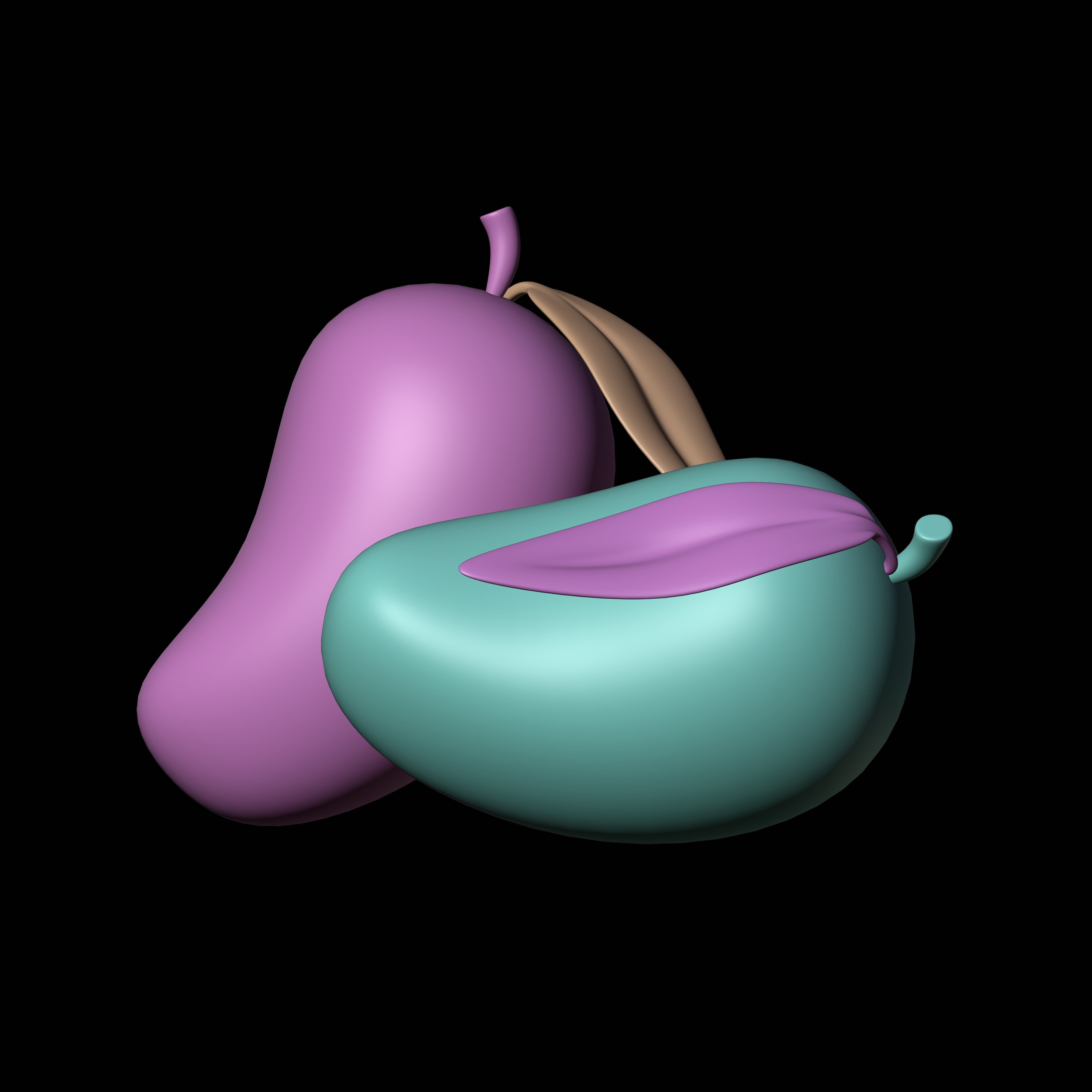 3D model mango lowpoly illustration cute style VR / AR / low-poly ...