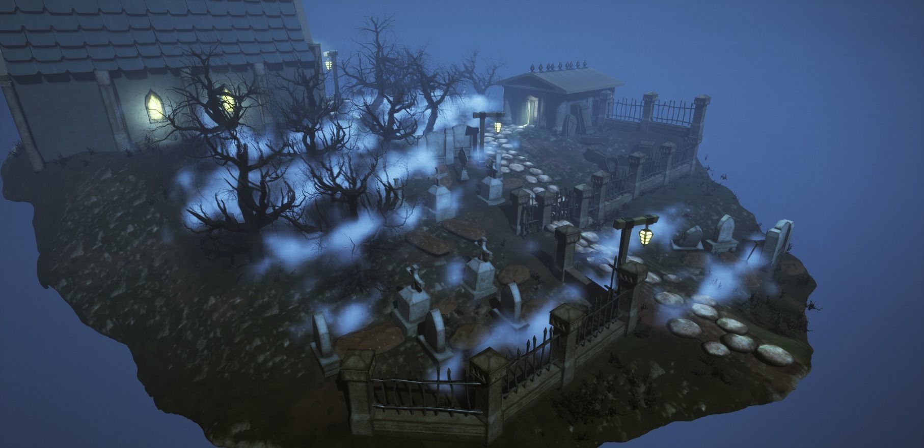 Stylized Graveyard Environment Modular Pack 3D model animated | CGTrader