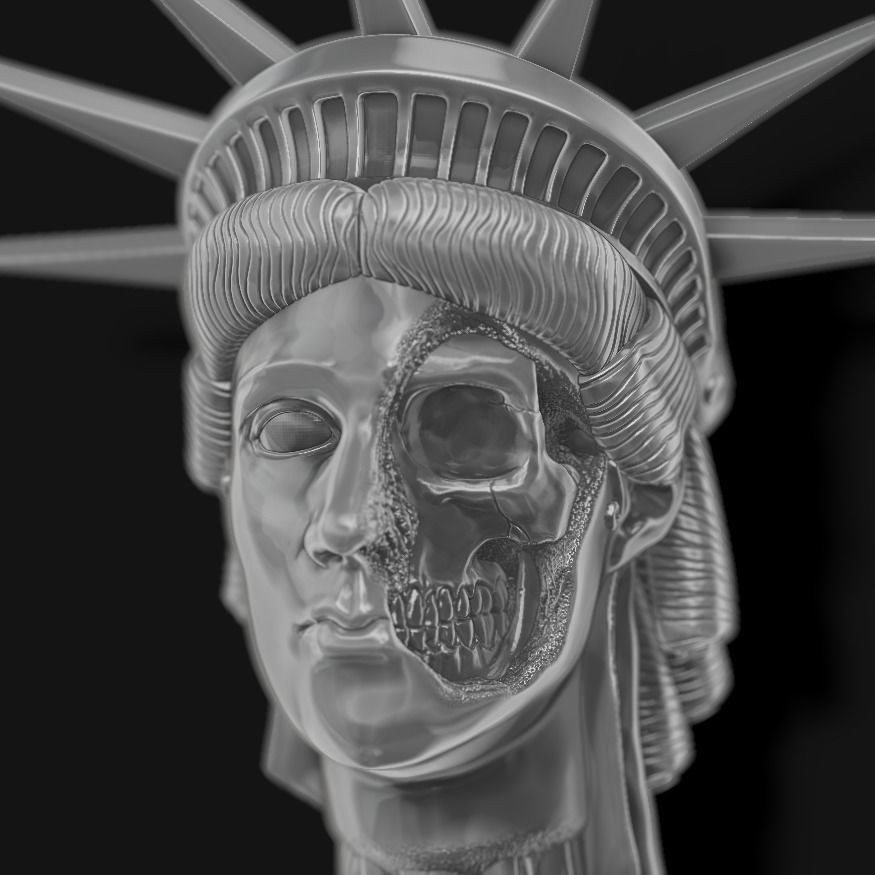The Liberty Collection statue of skull 3D model 3D printable | CGTrader