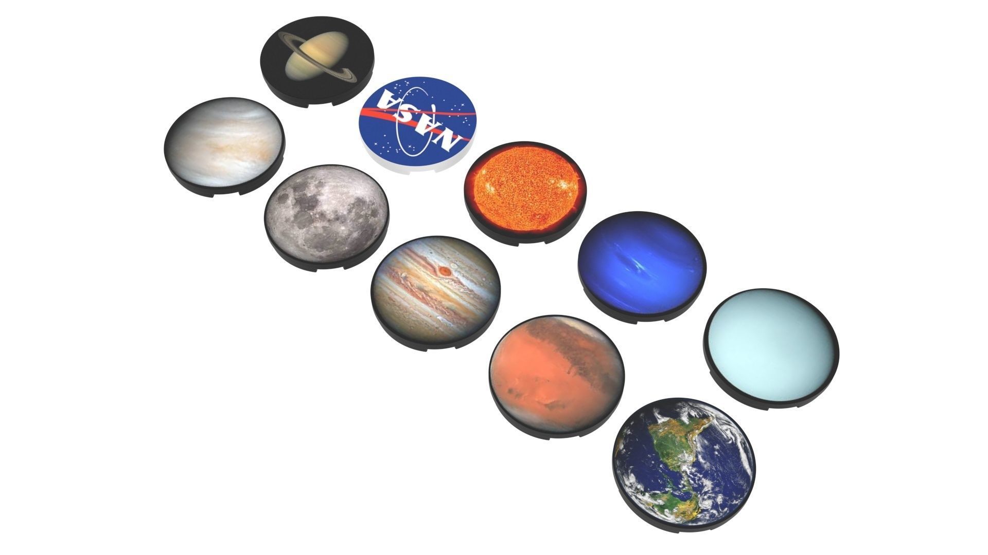 Planets Lego Tiles Set 3D model | CGTrader