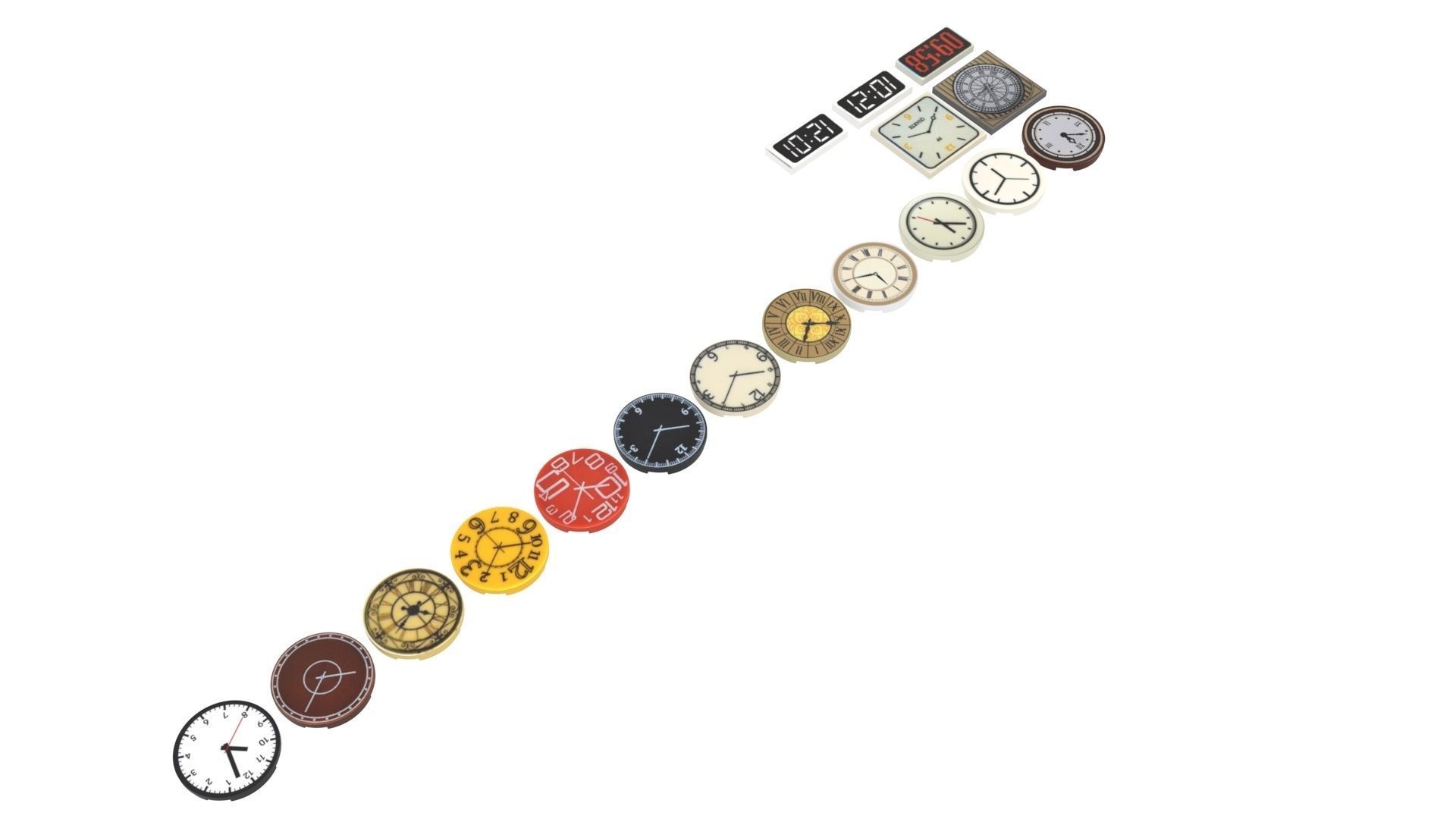 Clock Lego Tiles Set 3D model | CGTrader