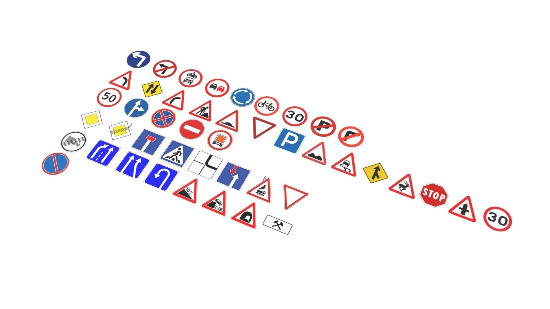 Lego Tiles With Road Sign Sticker 3D model | CGTrader