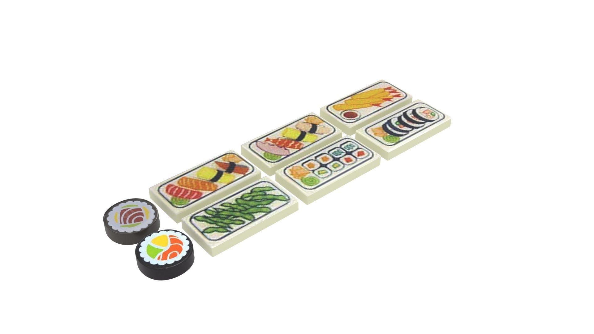 Sushi Lego Tiles Set 3D model | CGTrader