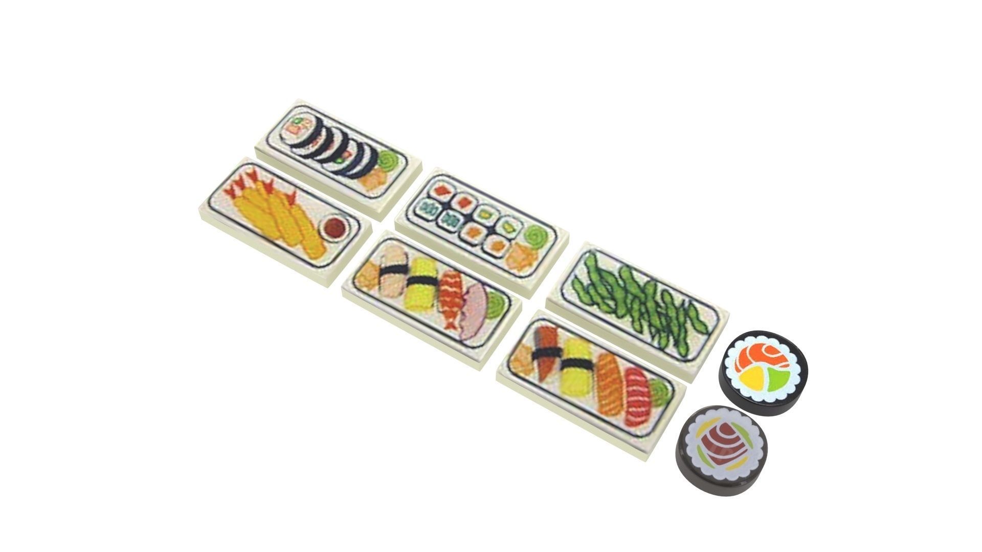 Sushi Lego Tiles Set 3D model | CGTrader