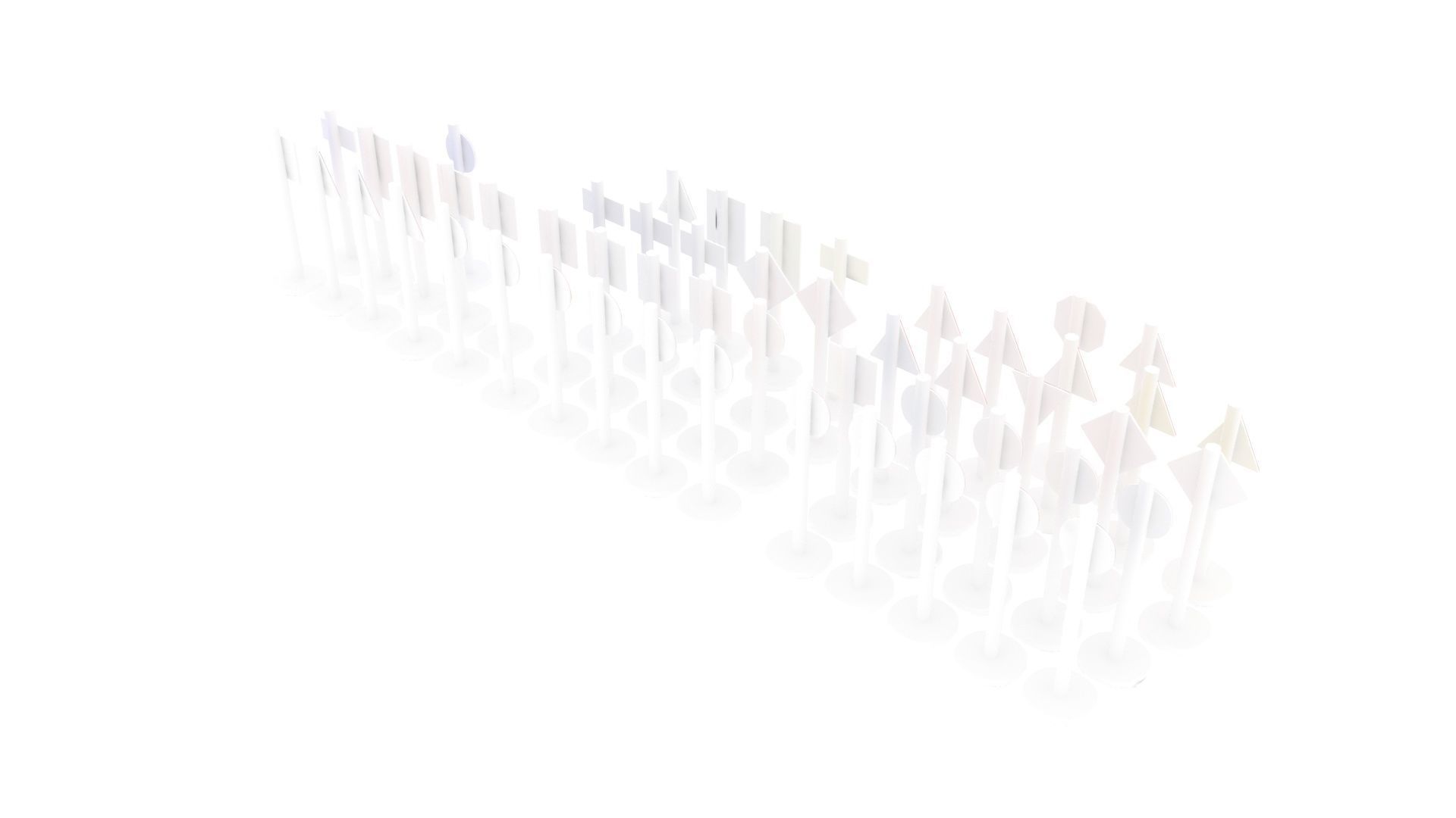 Lego Toy Road Signs Set 3D model | CGTrader