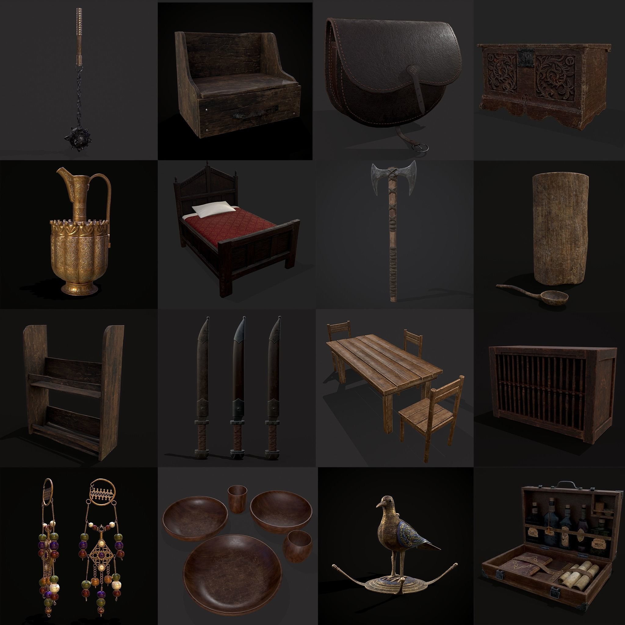Medieval Prop Mix Sixteen 3D Model Collection | CGTrader