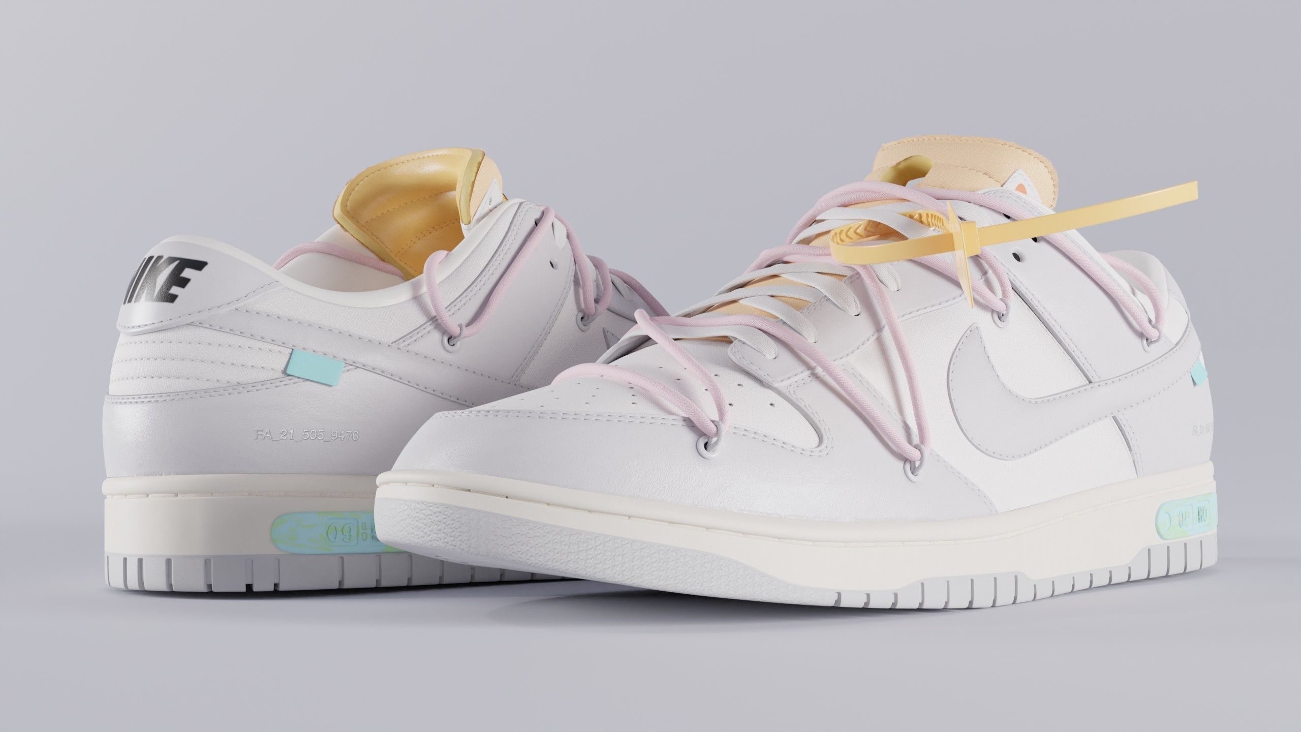 3D model Nike Dunk x Off White Lot 9 VR / AR / low-poly | CGTrader