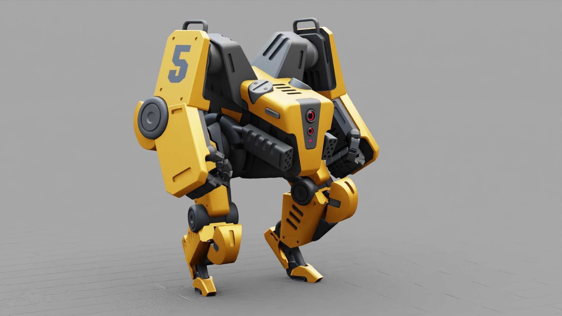 COMBAT DROID ONYX RIGGED 3D model rigged | CGTrader