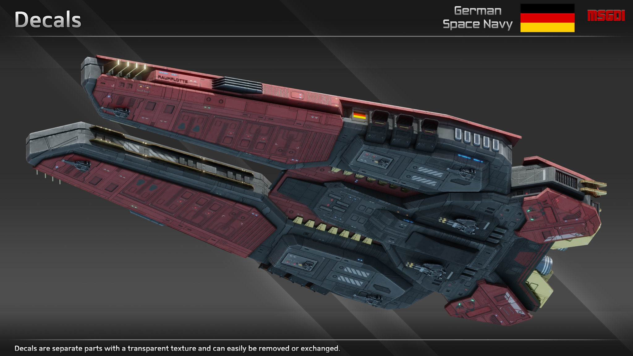 3D model GSN Spaceship Luetzow Class Battlecruiser VR / AR / low-poly ...