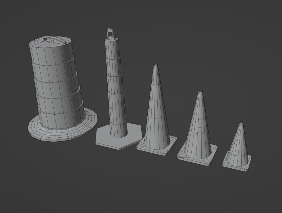3D model Low Poly Traffic Cones VR / AR / low-poly | CGTrader
