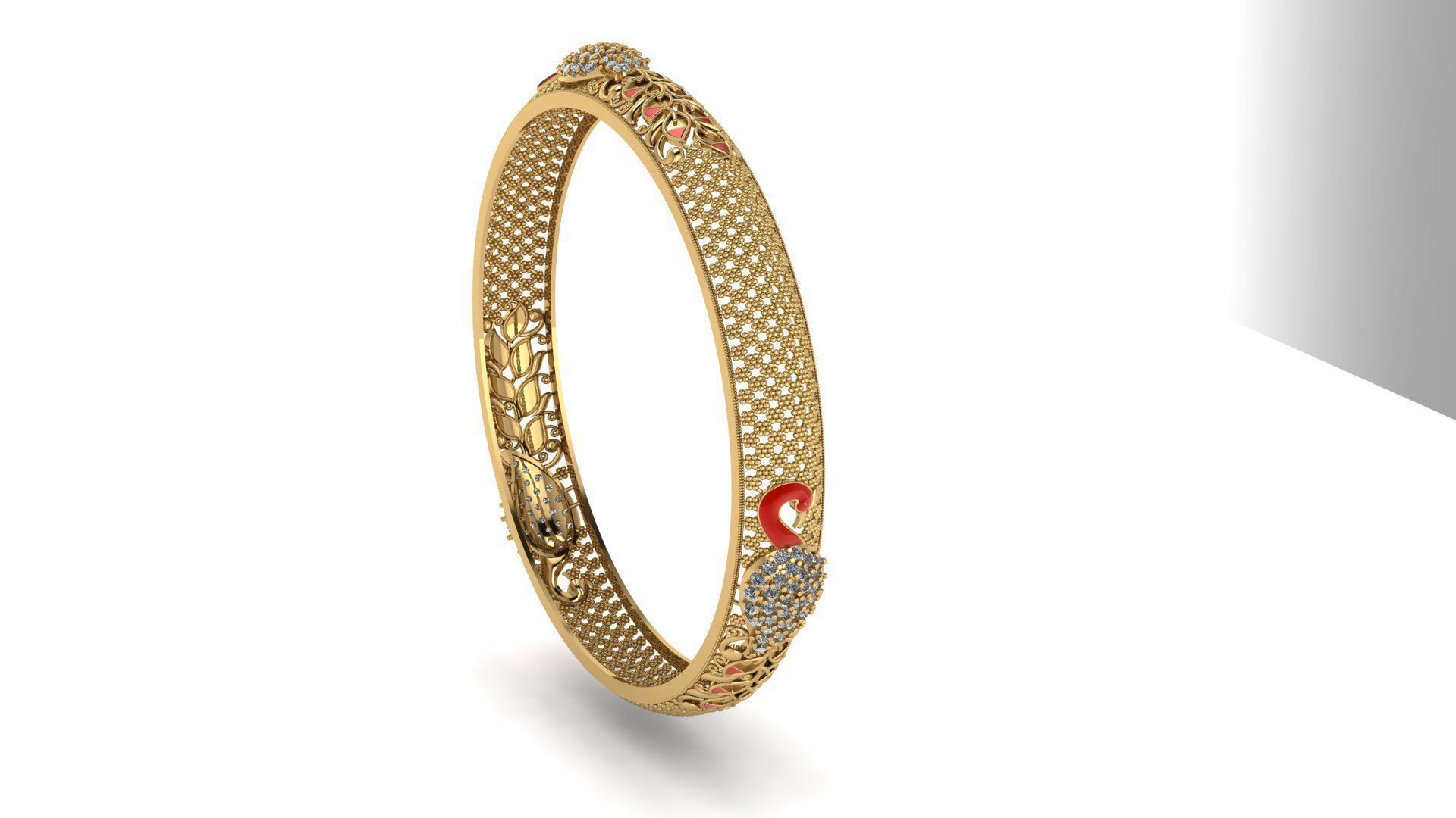 bangle for women south indian design 3D model 3D printable | CGTrader