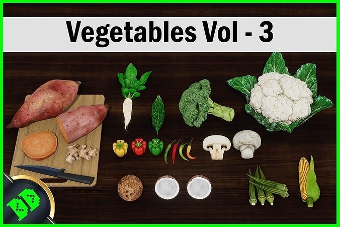 3D model Vegetables Vol - 3 VR / AR / low-poly | CGTrader