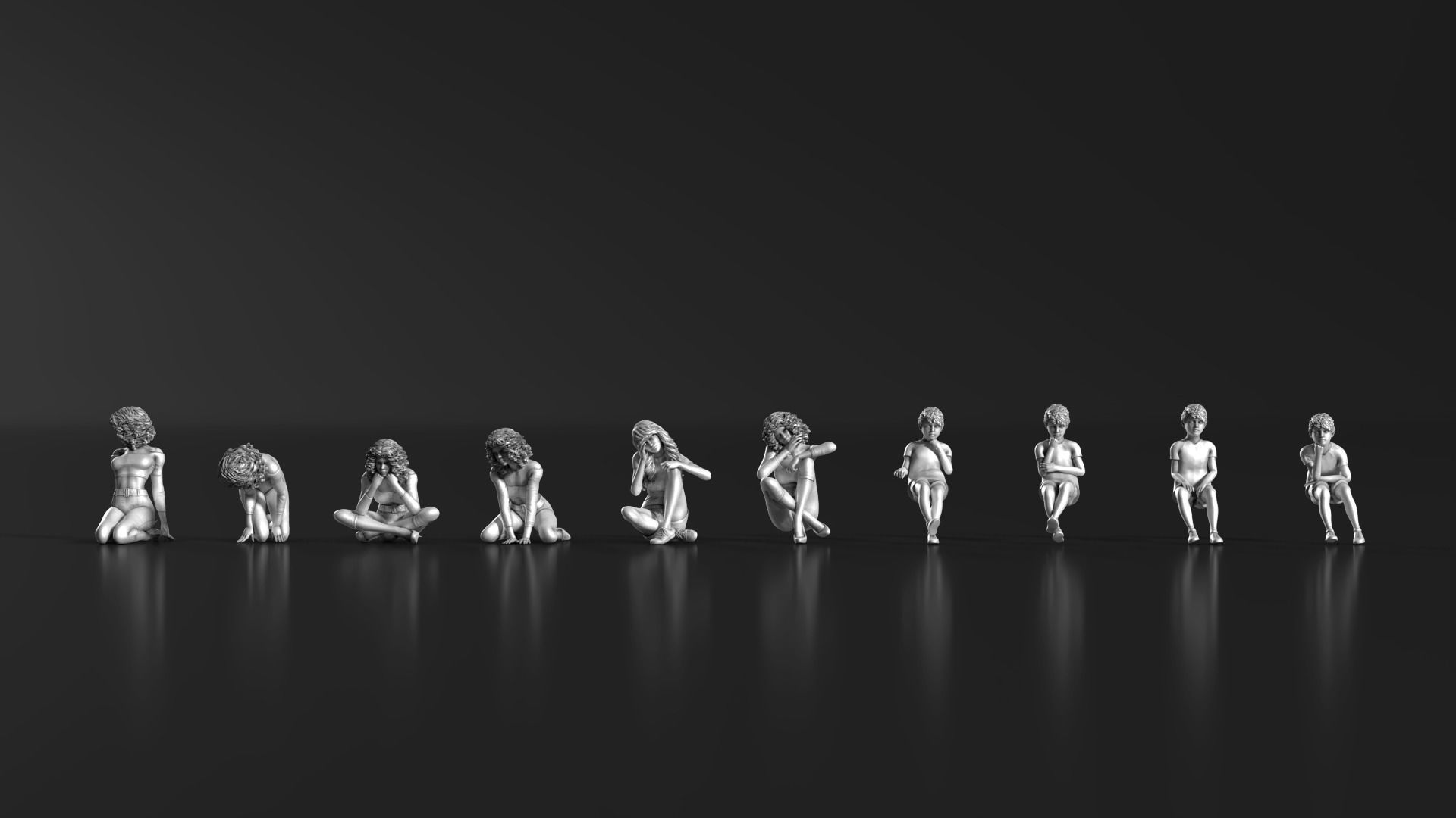 HD People 10 Sitting 3D model 3D printable | CGTrader