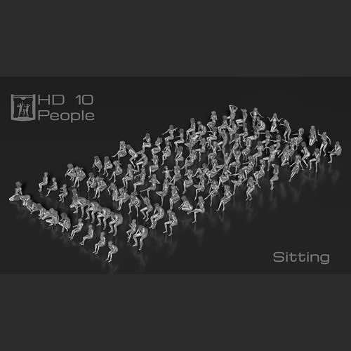 HD People 10 Sitting 3D model 3D printable | CGTrader