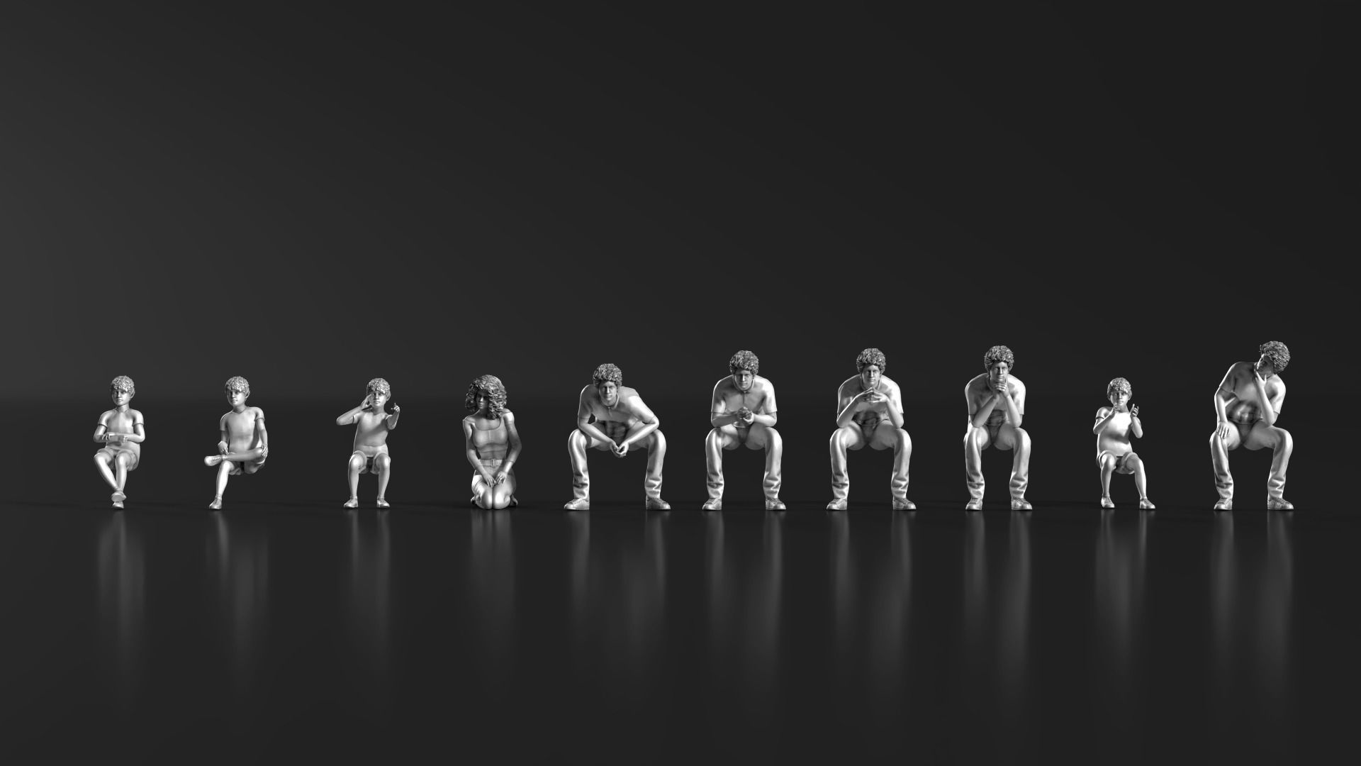 HD People 10 Sitting 3D model 3D printable | CGTrader