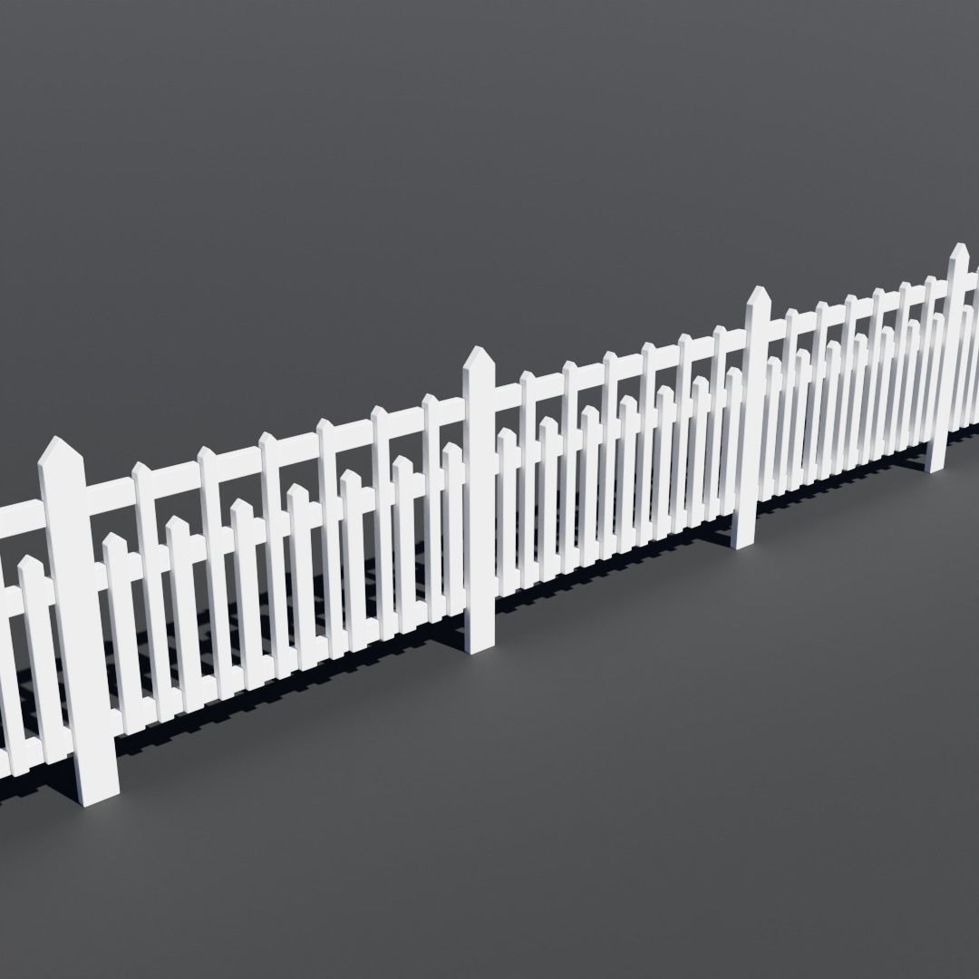 STRAIGHT PICKET FENCE VARIATION FOR DIORAMA SCALE 1-87 and 1-1 3D model ...