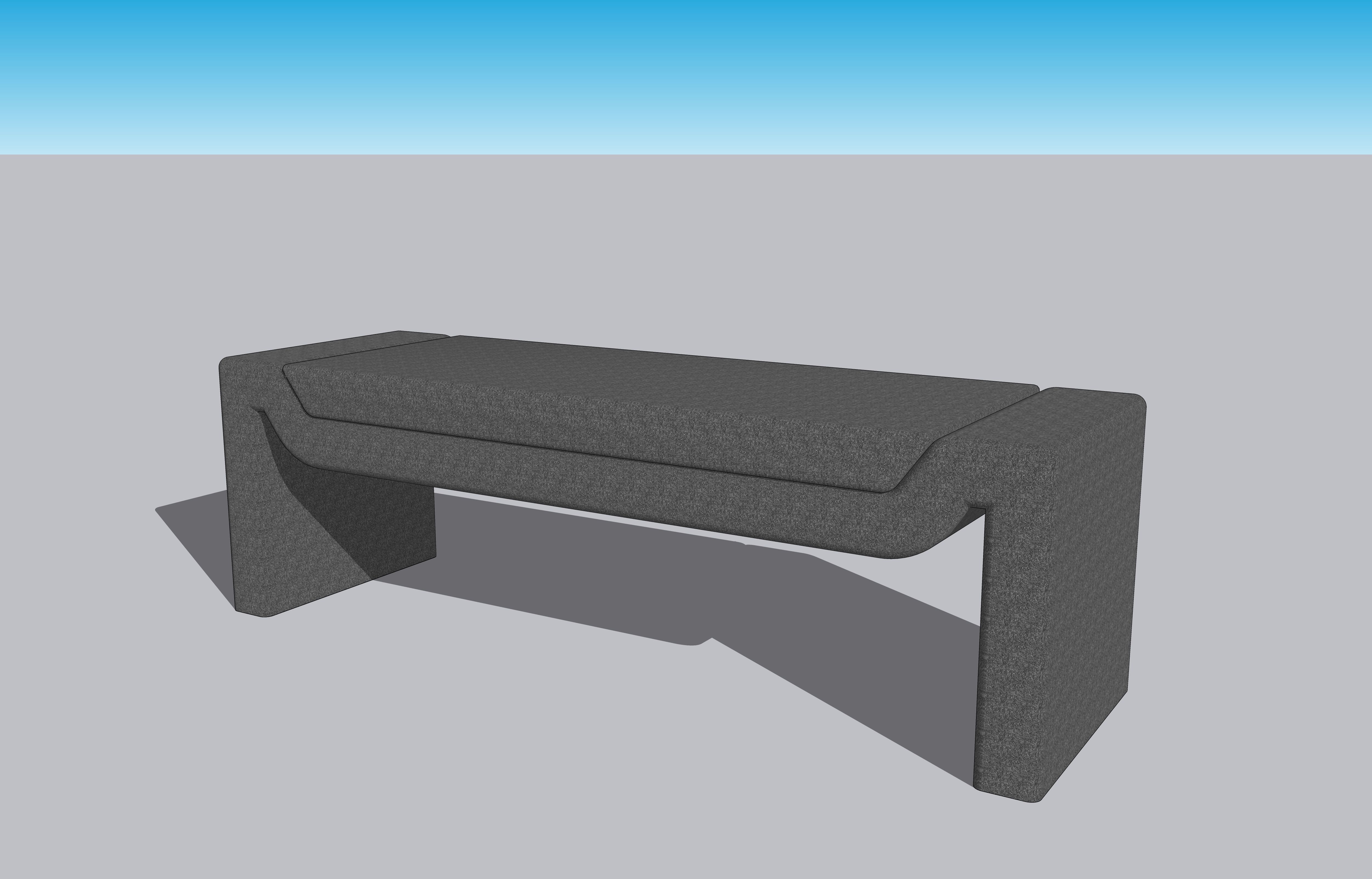 PERIMETER ANTHRACITE VELVET BENCH 3D model | CGTrader