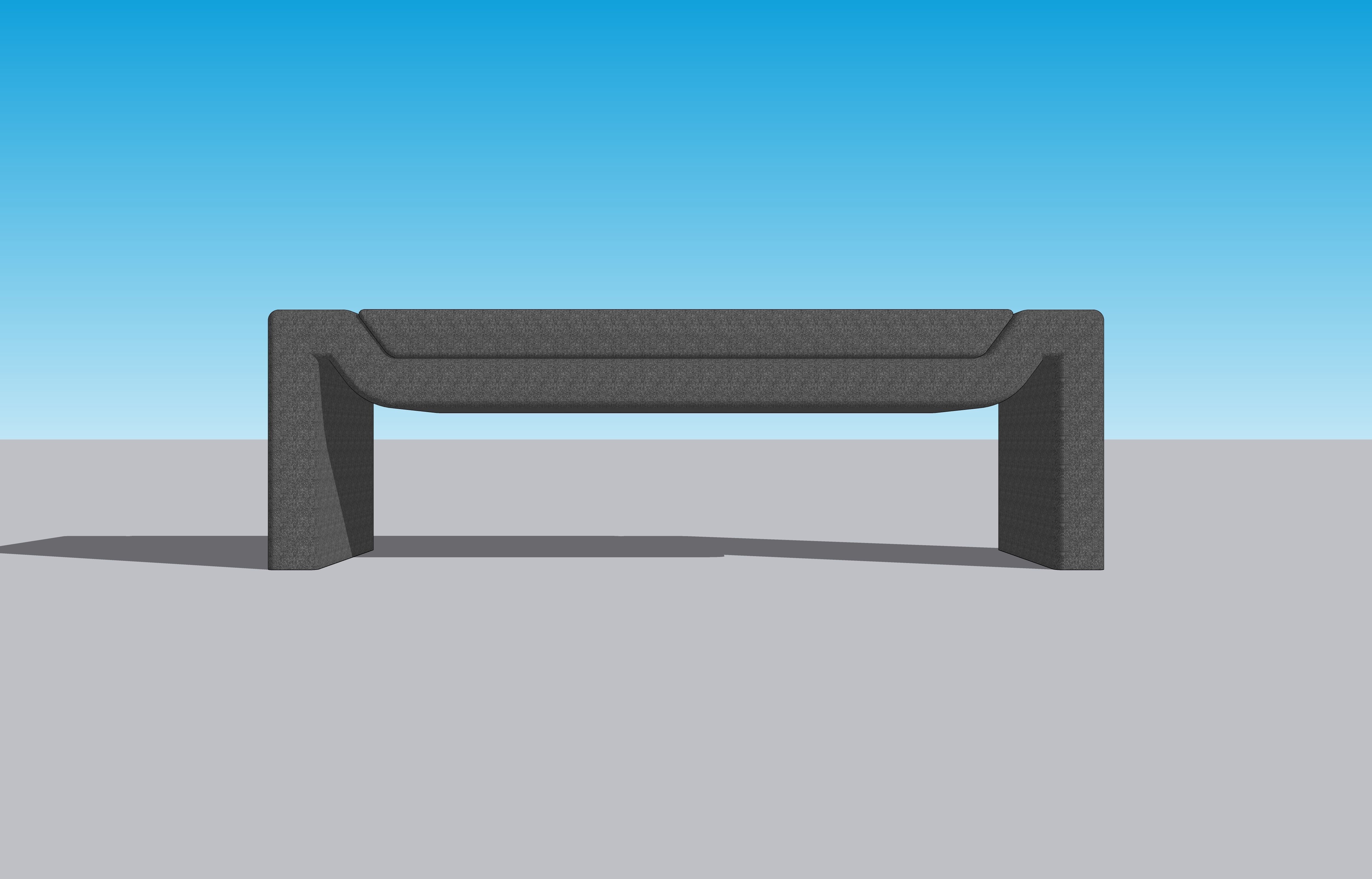 PERIMETER ANTHRACITE VELVET BENCH 3D model | CGTrader