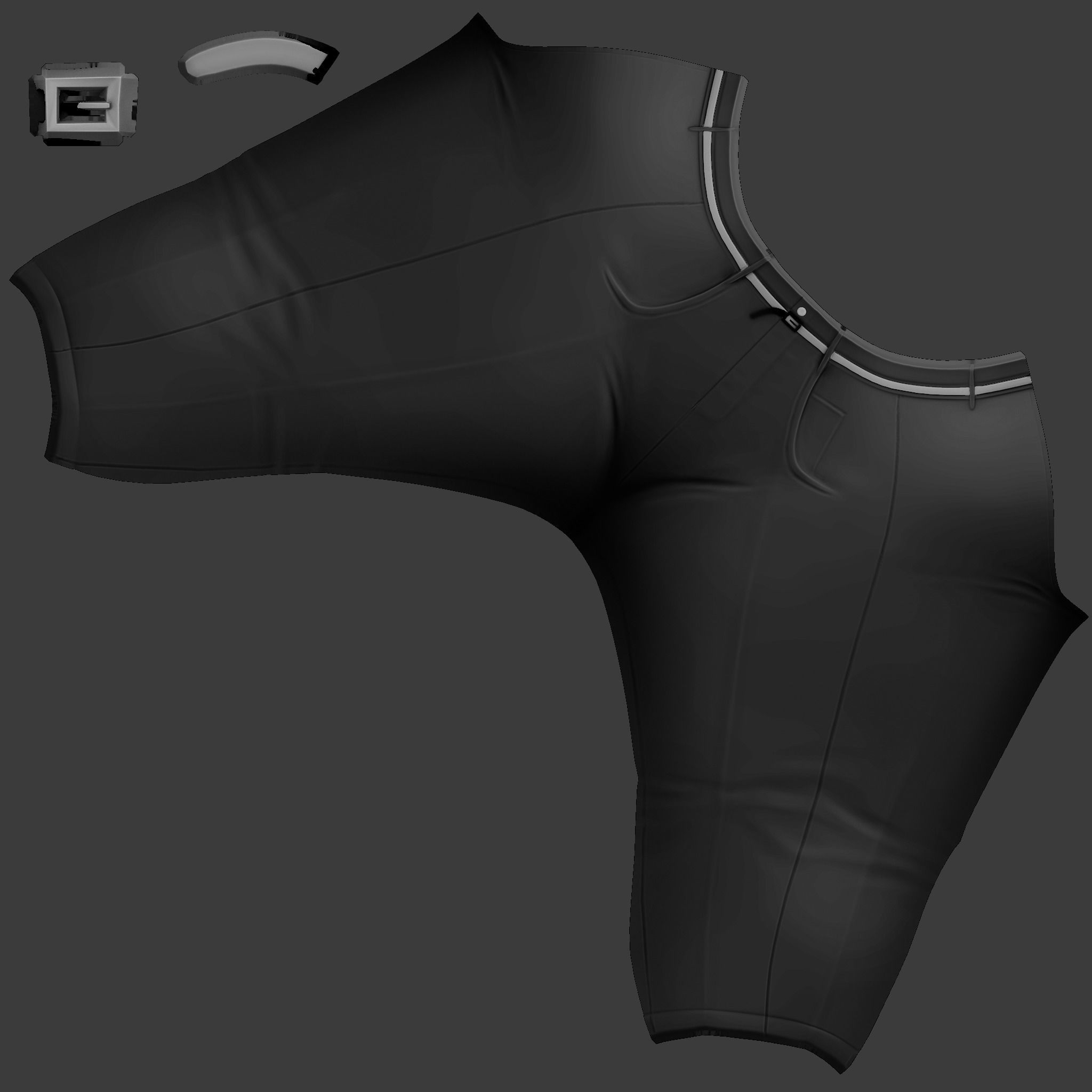 3D model Beige High Waist Capri Pants Trousers VR / AR / low-poly ...