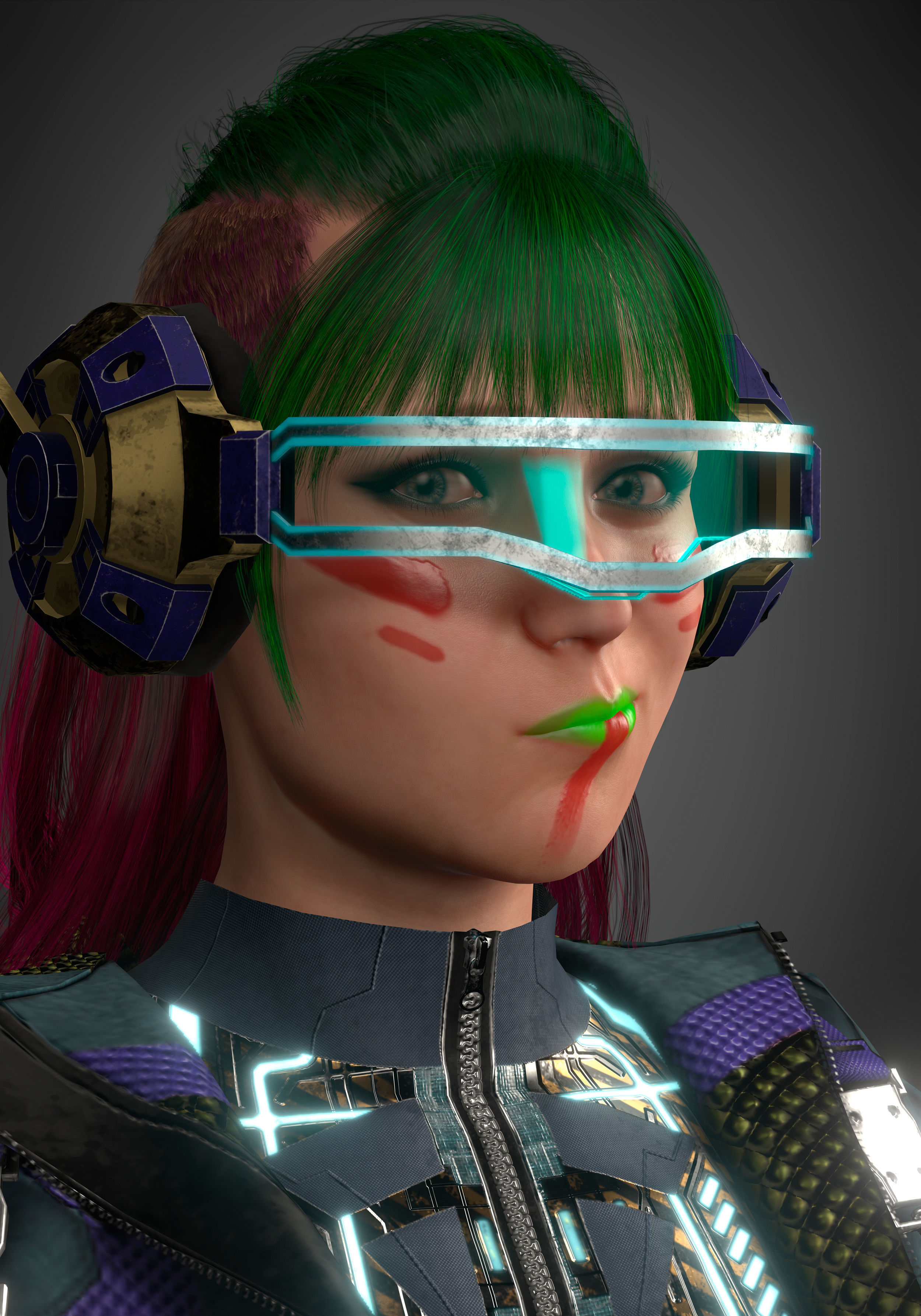 3D model CyberPunk Girl VR / AR / low-poly | CGTrader