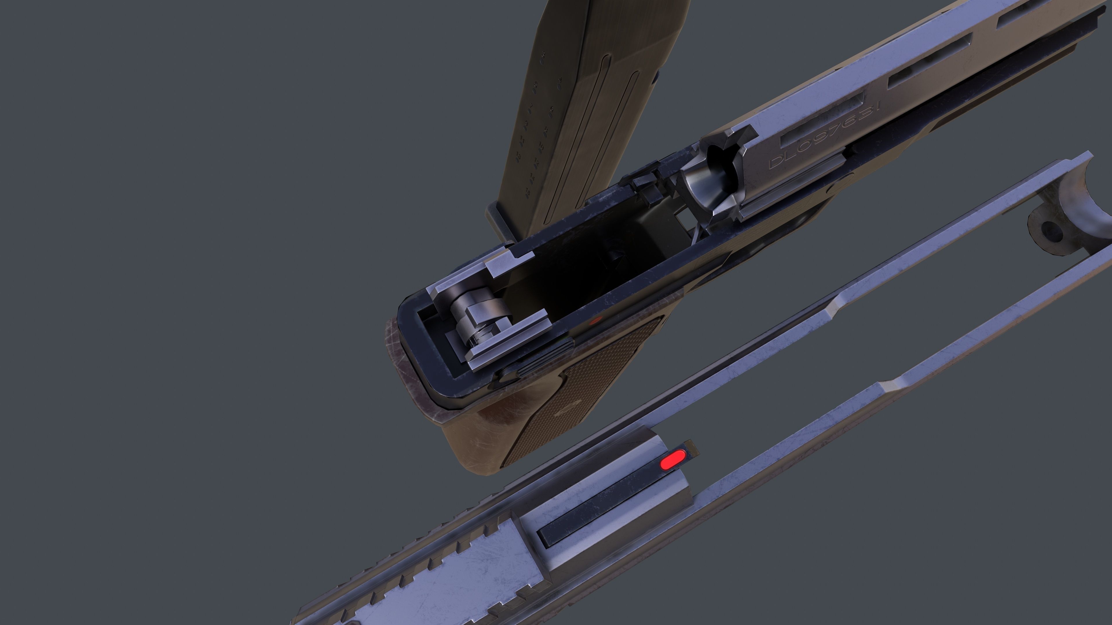 3D model Pistol LR2 with Silencer and Holster VR / AR / low-poly | CGTrader