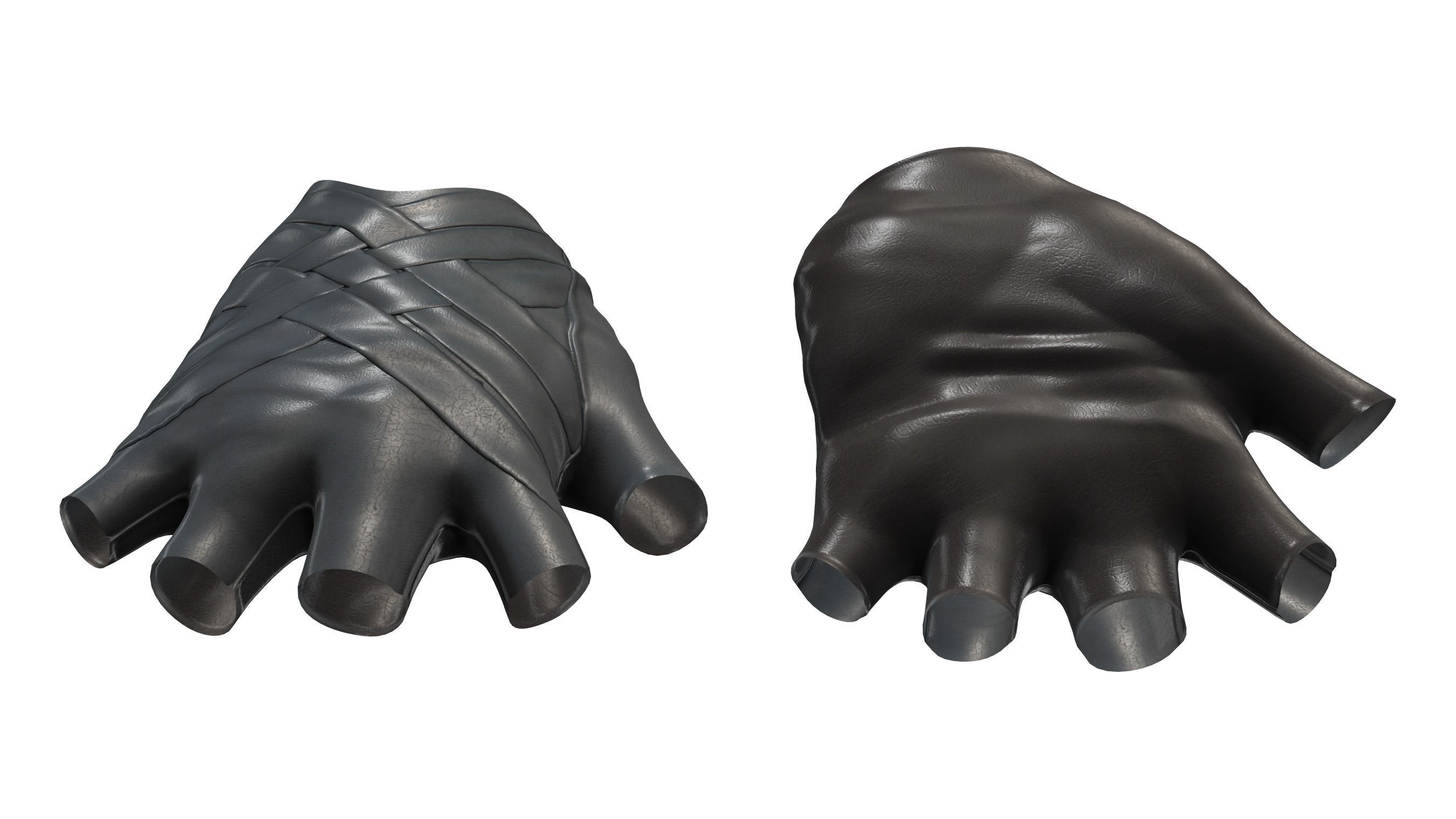 3D model Fingerless Leather Rebellion Gloves VR / AR / low-poly | CGTrader