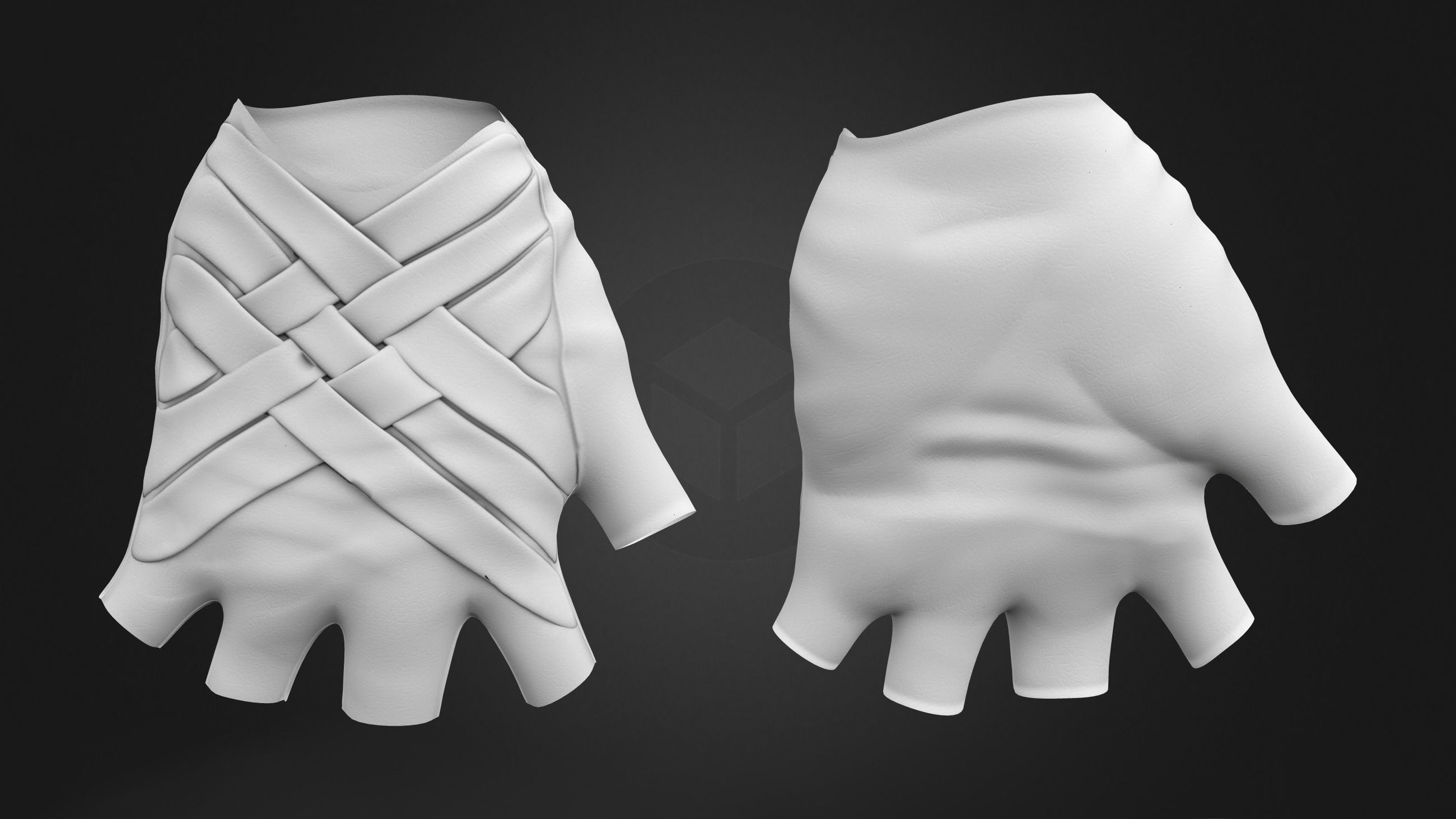 3D model Fingerless Leather Rebellion Gloves VR / AR / low-poly | CGTrader