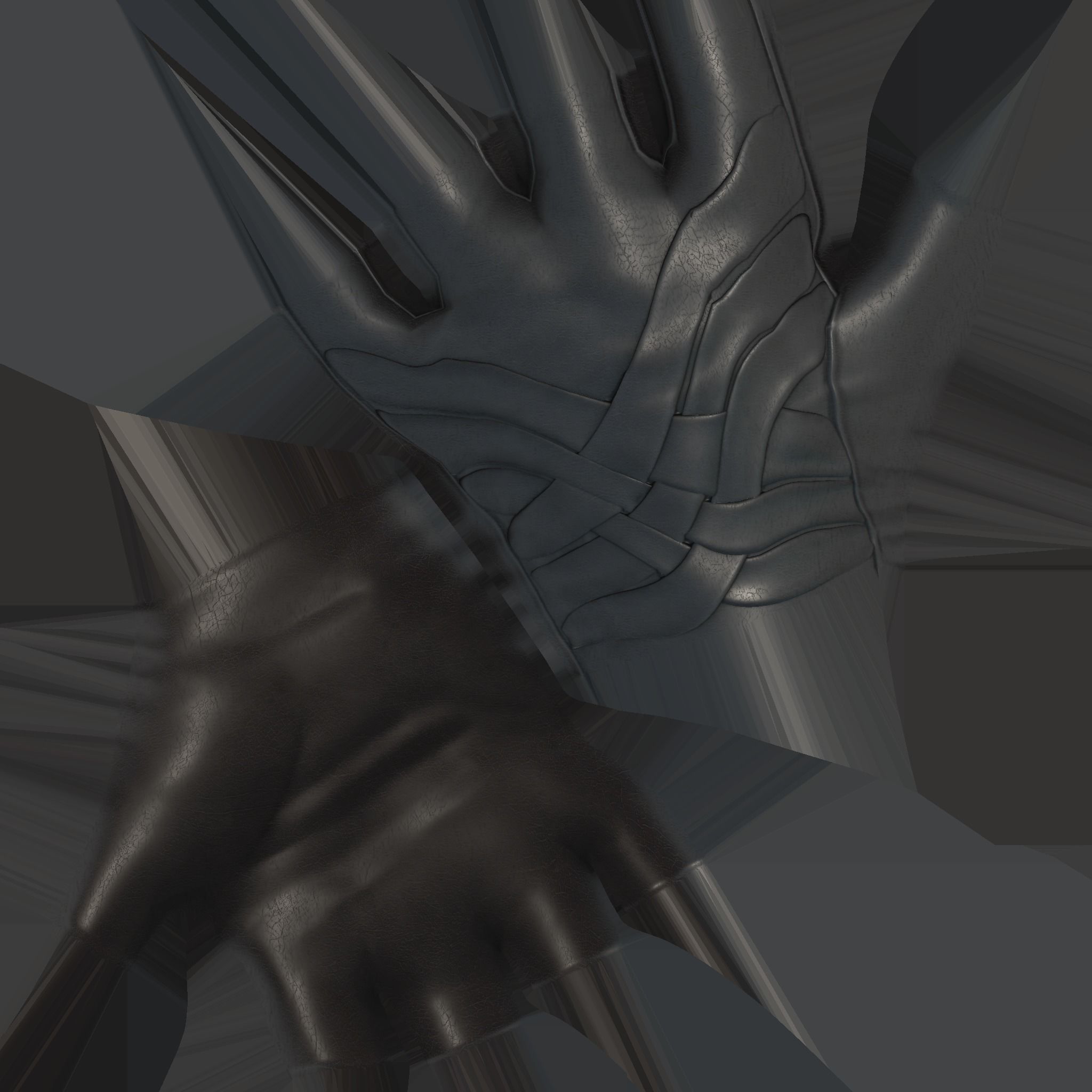 3D model Fingerless Leather Rebellion Gloves VR / AR / low-poly | CGTrader