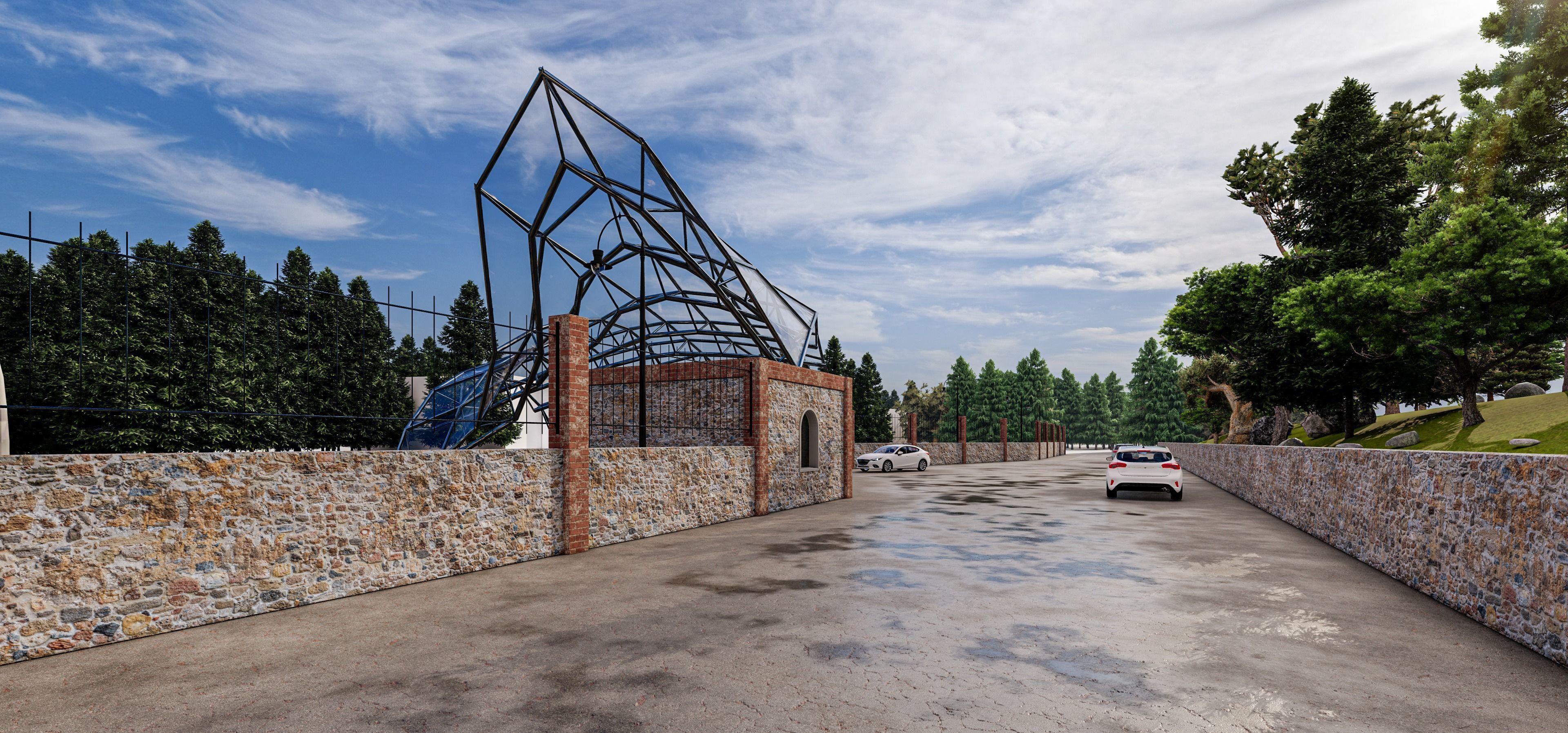 Space Frame Structure Top Cover Revit 3D model | CGTrader