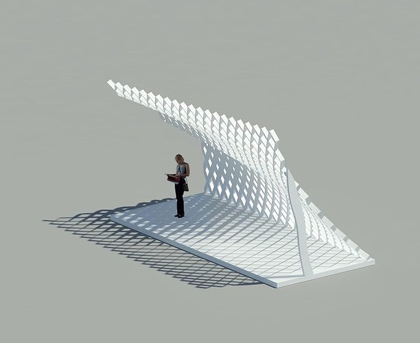 Bus Stop Station Structure Revit 3D model | CGTrader