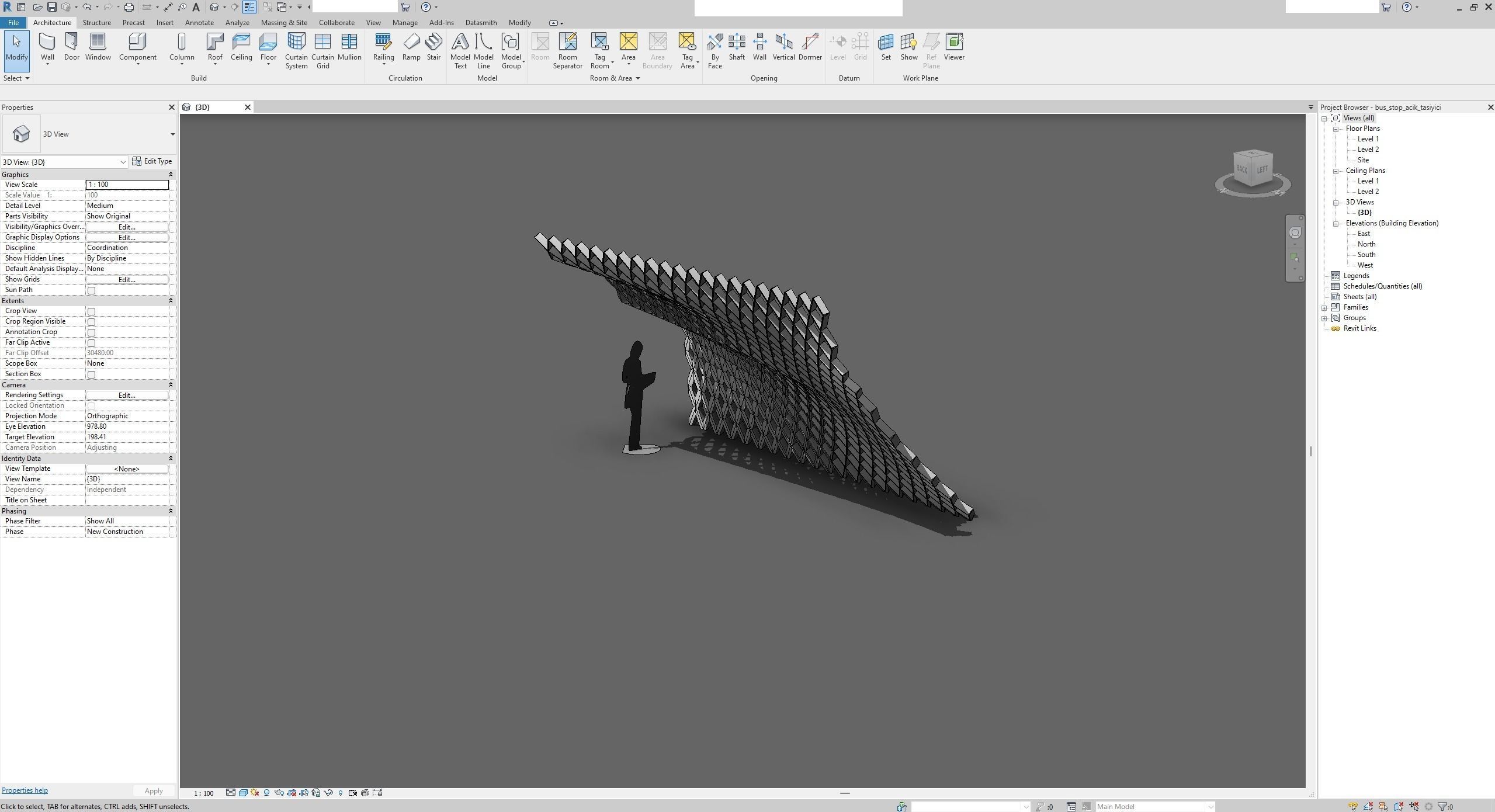 Bus Stop Station Structure Revit 3D model | CGTrader