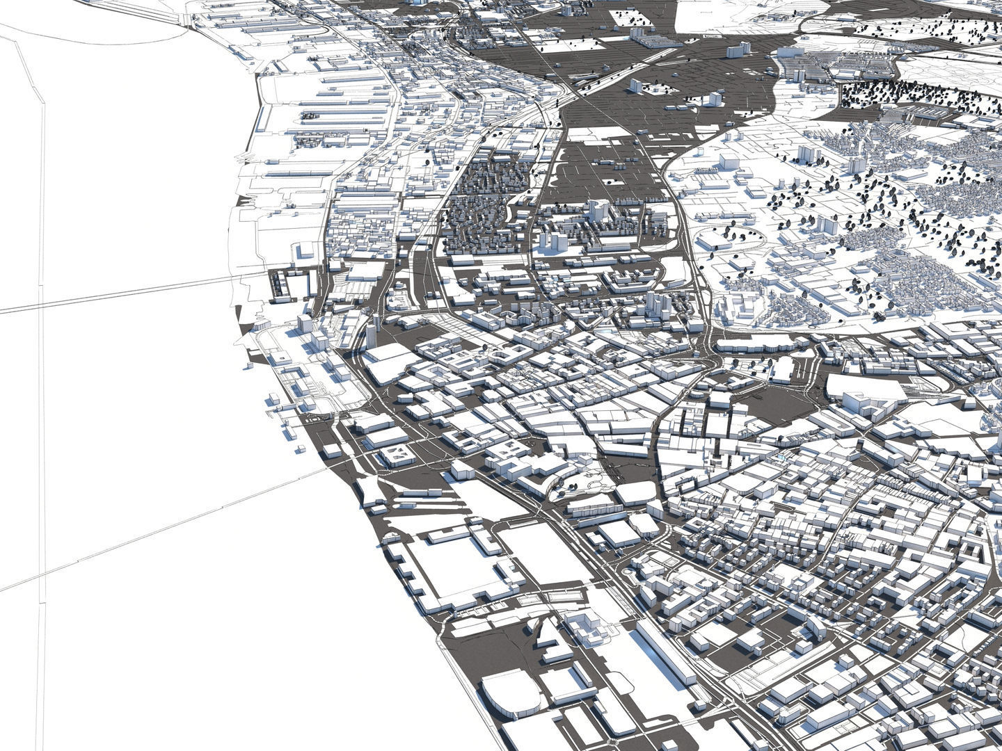 Liverpool 50x50km 3D City Map 3D model | CGTrader