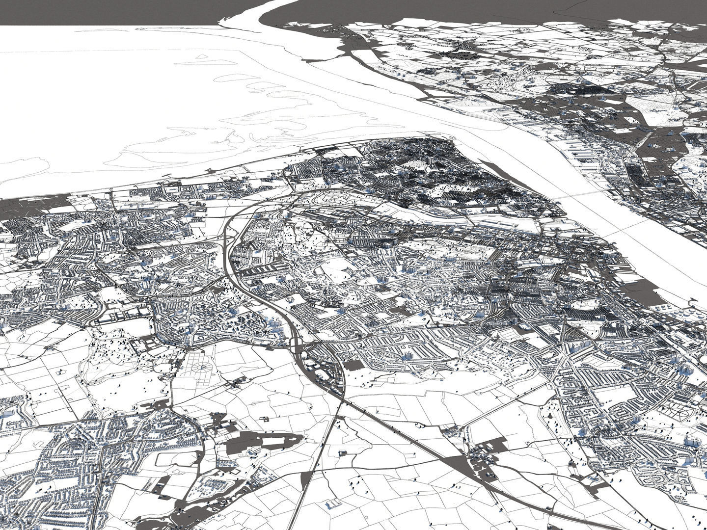 Liverpool 50x50km 3D City Map 3D model | CGTrader