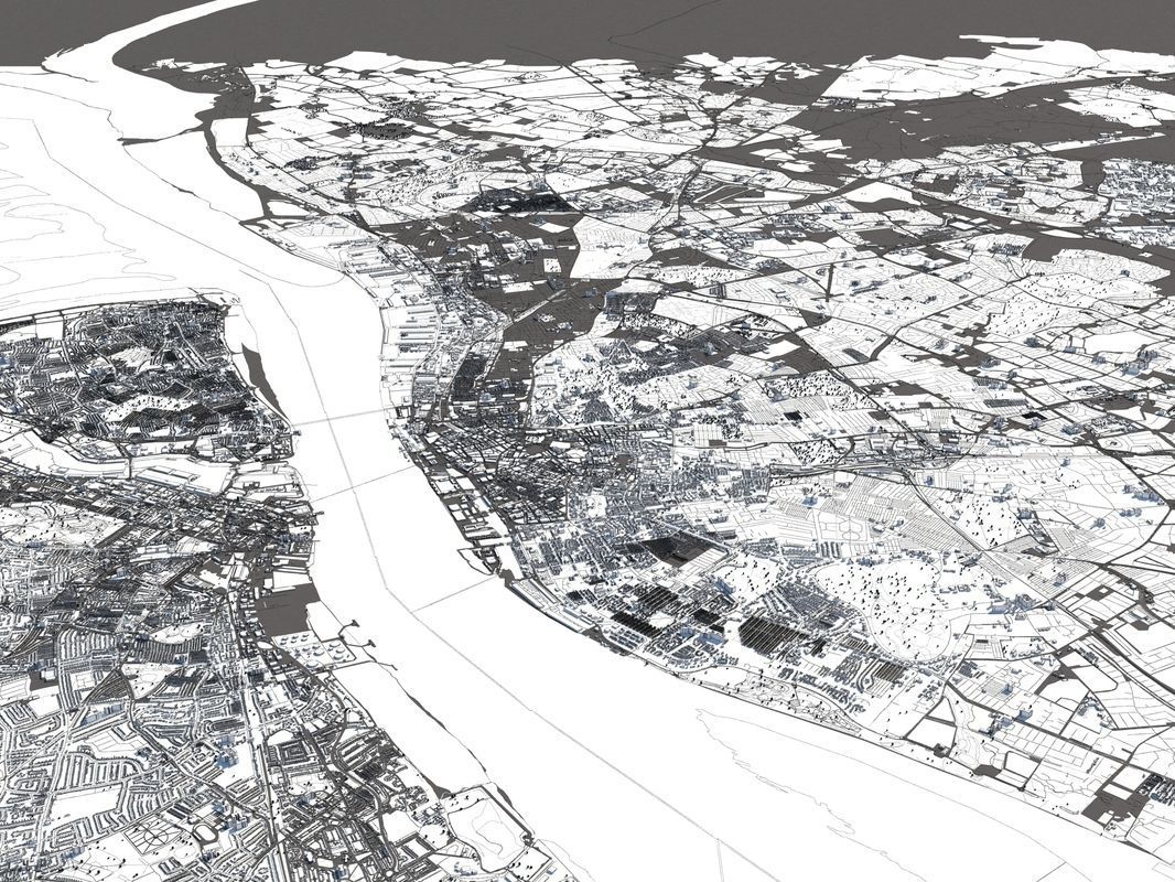 Liverpool 50x50km 3D City Map 3D model | CGTrader