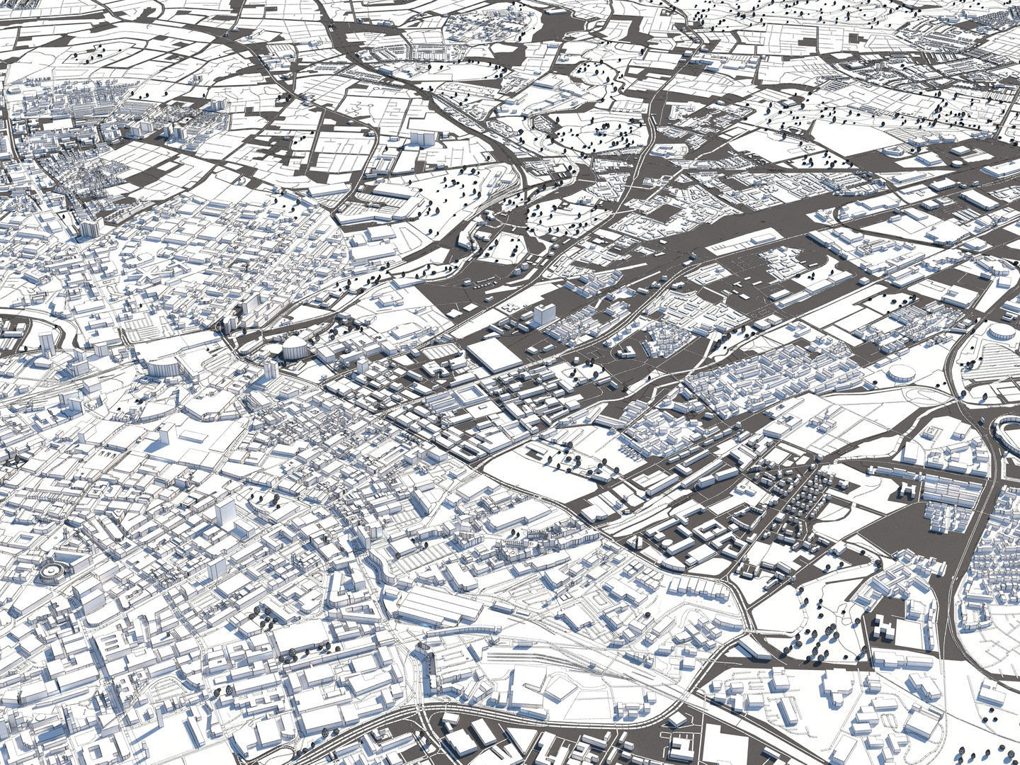 Manchester 50x50km 3D City Map 3D model | CGTrader