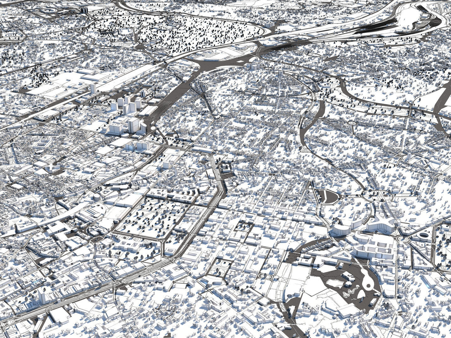 Brussels 50x50km City Map Model 3D model | CGTrader