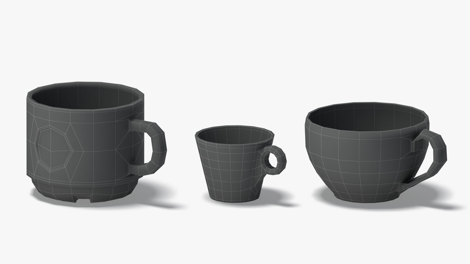 3D model 18 Glass Mug Shapes - transparent cups different forms and ...